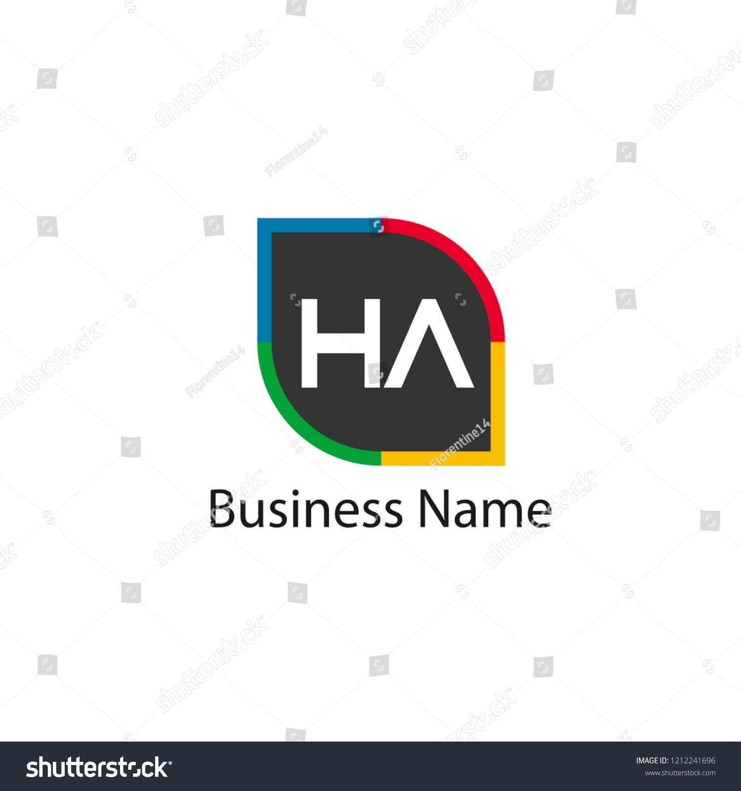 Initial Ha Letter Logo Design Stock Vector (Royalty Free) 1212241696 ...