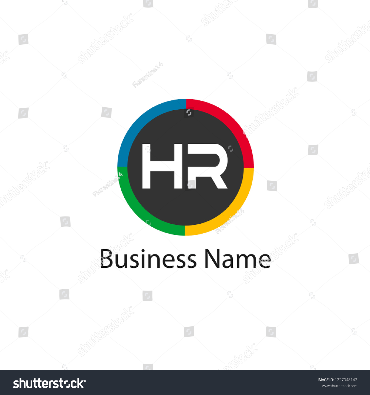 Initial Hr Letter Logo Design Stock Vector (Royalty Free) 1227048142 ...
