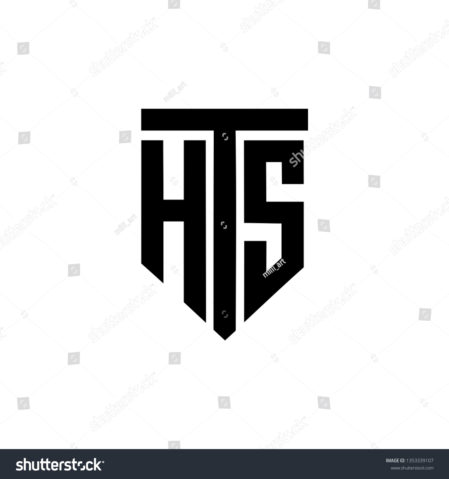 Initial Hts Shield Military Vector Stock Vector (Royalty Free ...