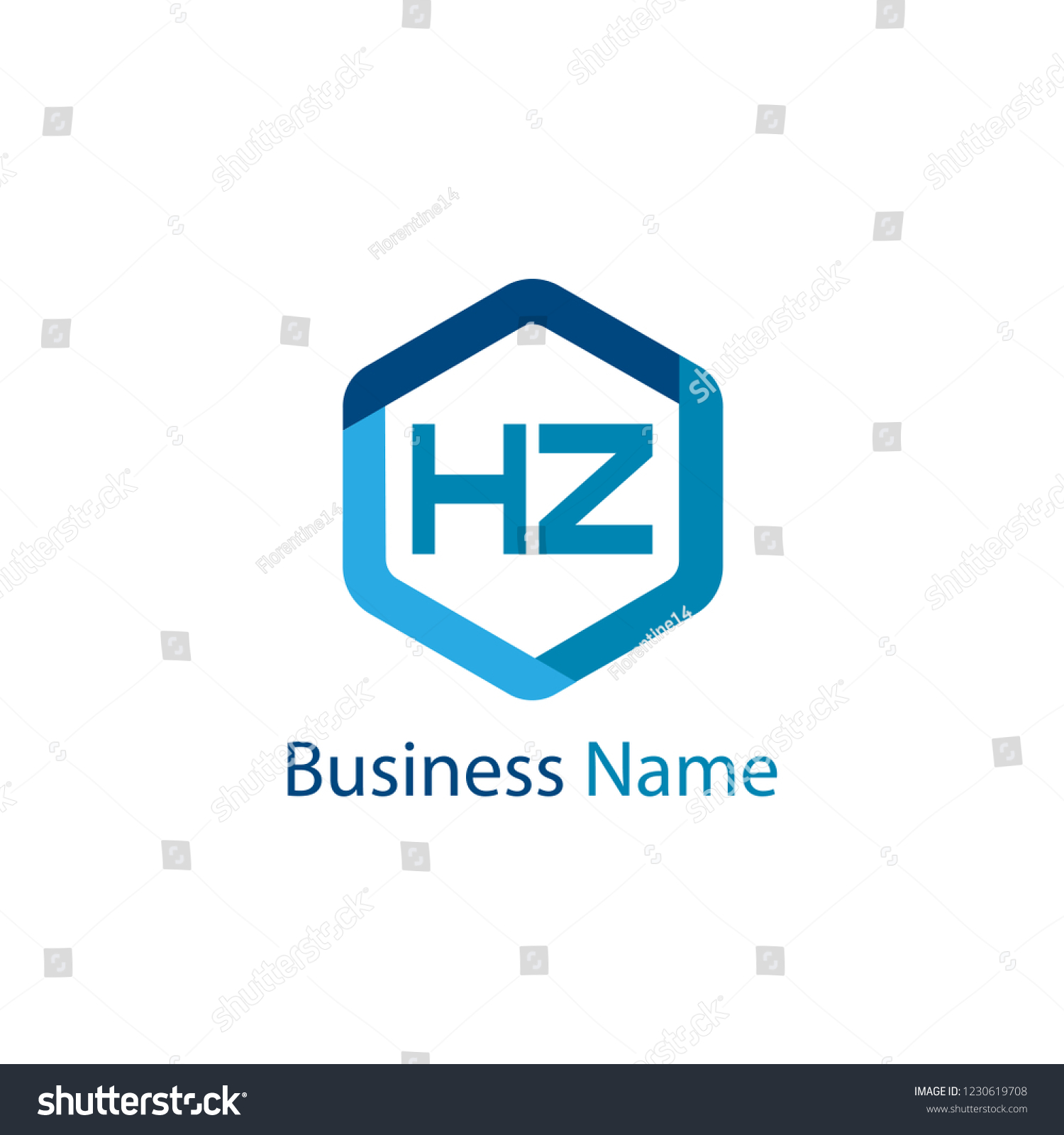 Initial Hz Letter Logo Design Stock Vector (Royalty Free) 1230619708 ...