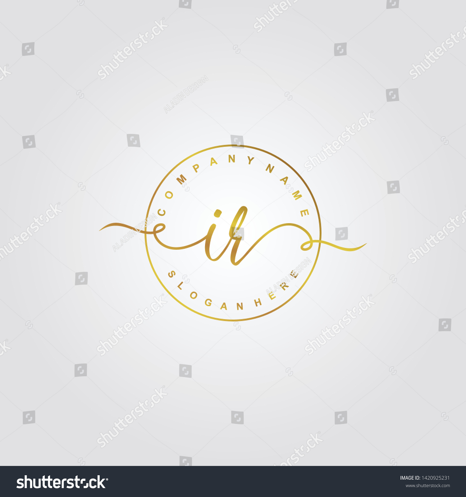 Initial Ir Handwriting Beauty Logo Template Stock Vector (Royalty Free ...