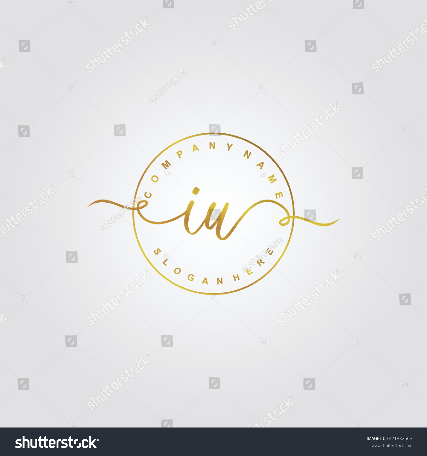 Initial Iu Handwriting Beauty Logo Template Stock Vector (Royalty Free ...