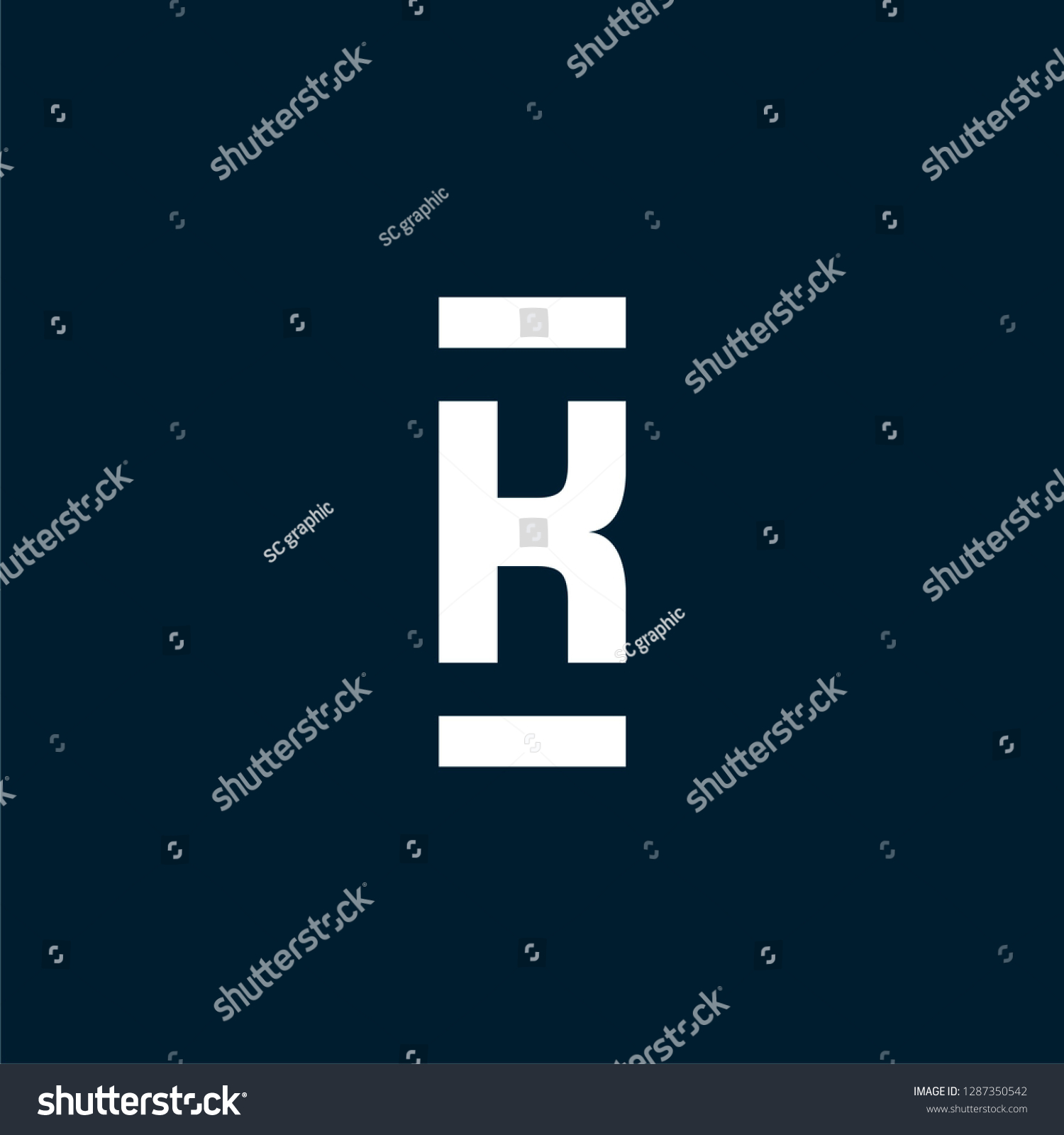 Initial K Letter K Technology Stock Vector (Royalty Free) 1287350542 ...