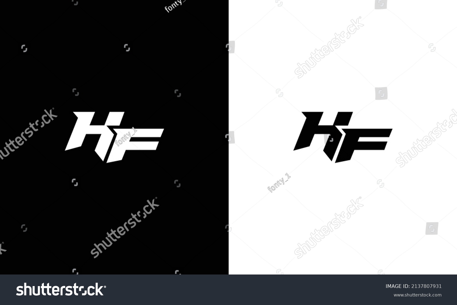 Initial Kf Logo Design Vector Hf Stock Vector (Royalty Free) 2137807931 ...