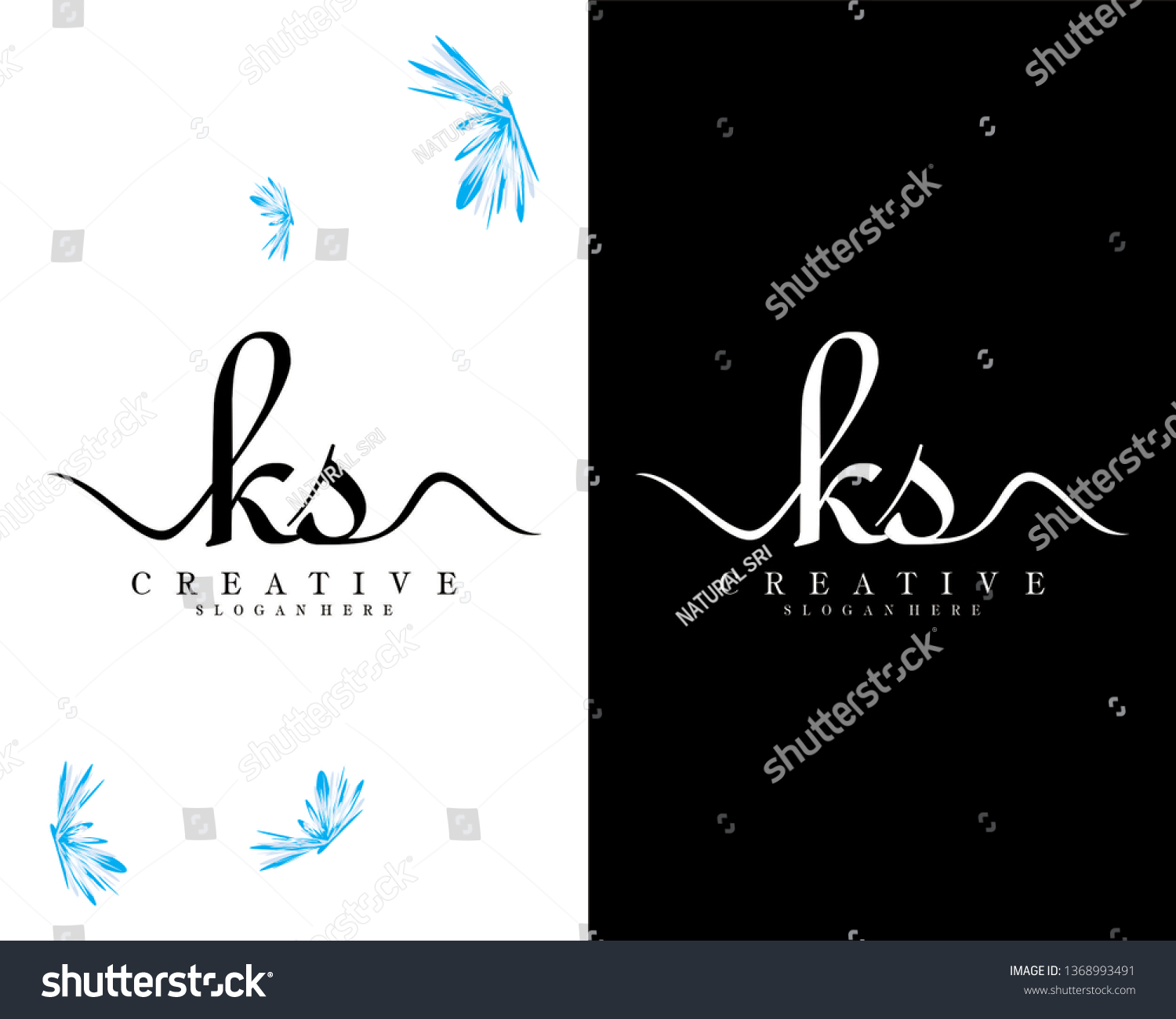Initial Kssk Handwriting Logo Template Design Stock Vector (Royalty ...