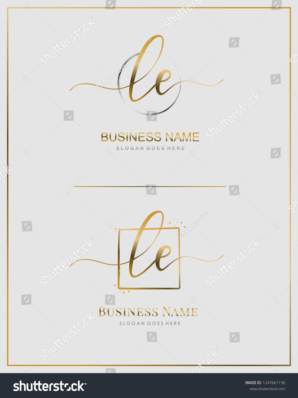 Initial L E Le Handwriting Logo Stock Vector (Royalty Free) 1247661136