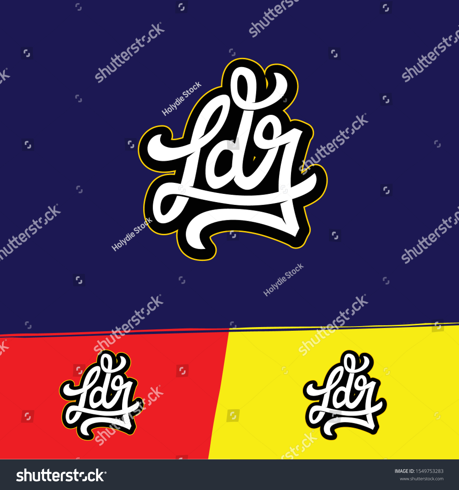Initial Ldr Logotype Handlettering Typography Vector Stock Vector ...