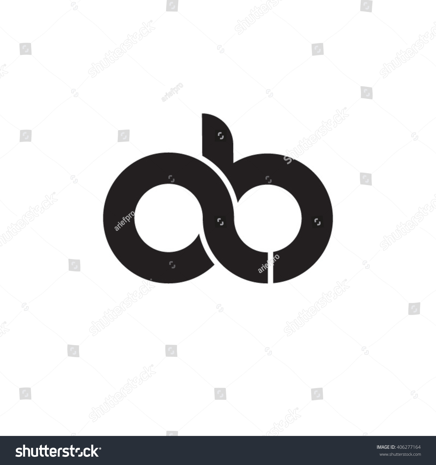 Initial Letter Ab Linked Circle Lowercase Stock Vector (Royalty Free ...