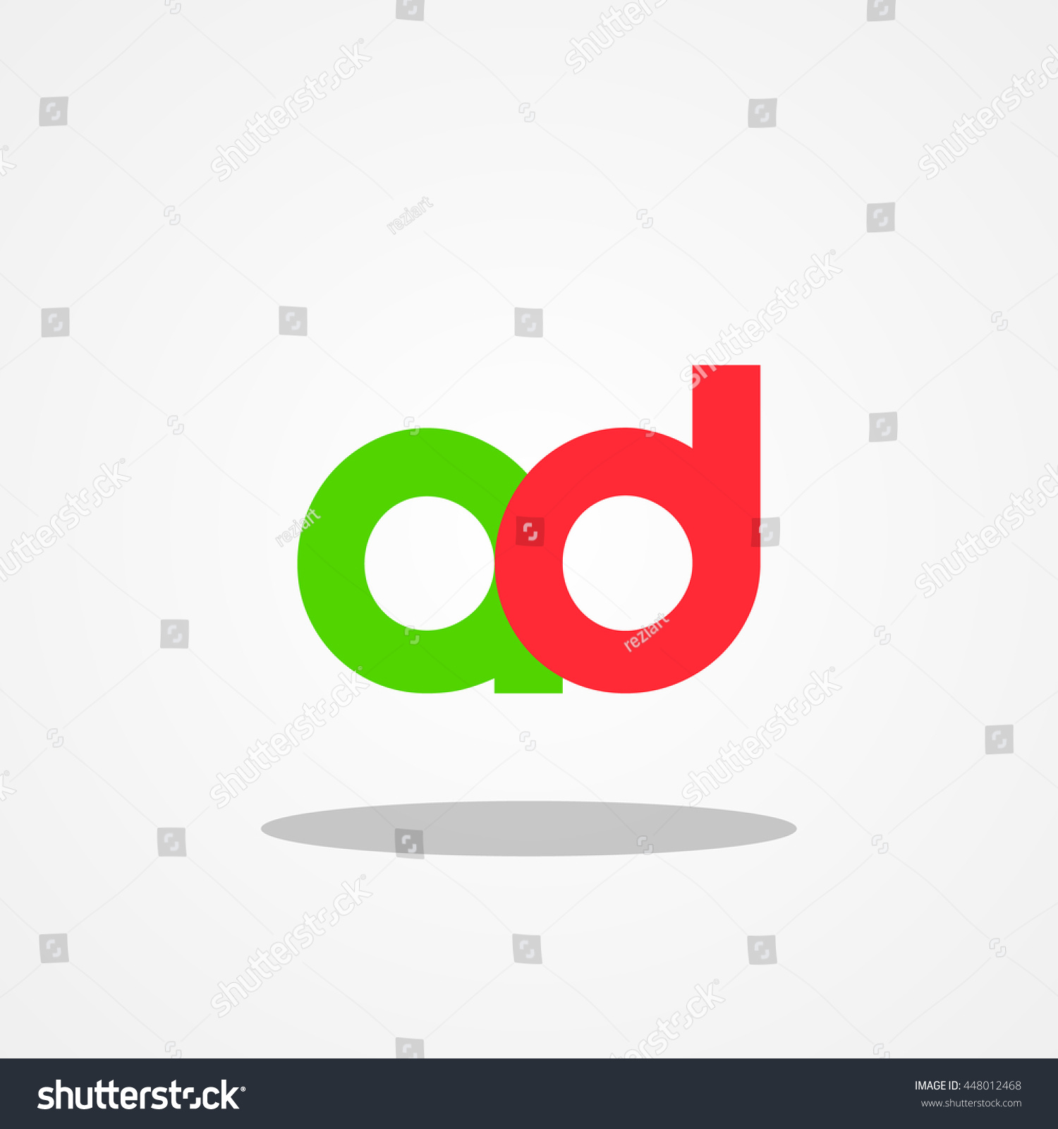 Initial Letter Ad Lowercase Logo Design Stock Vector (Royalty Free ...