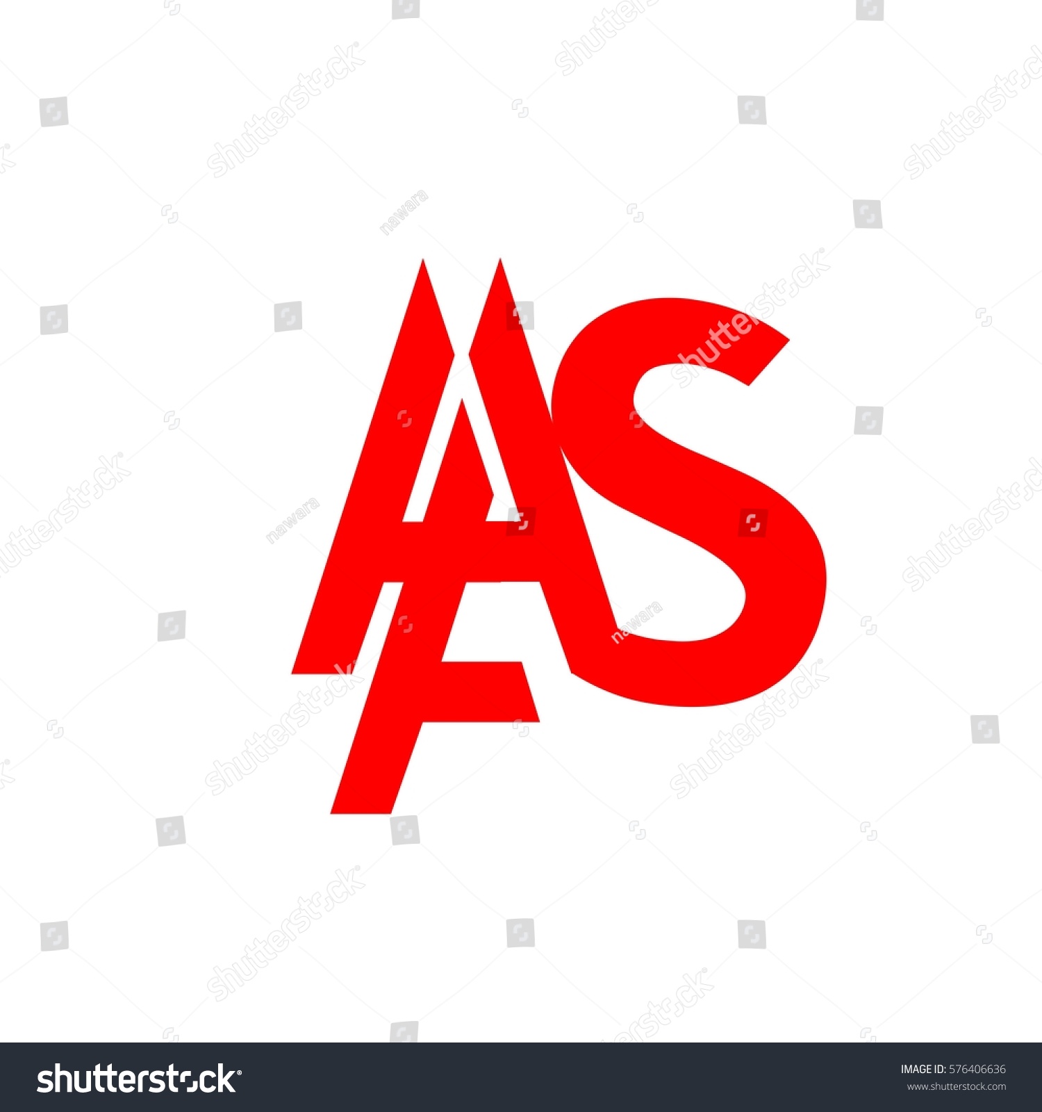 Initial Letter Ahas Red Color Logo Stock Vector (Royalty Free) 576406636