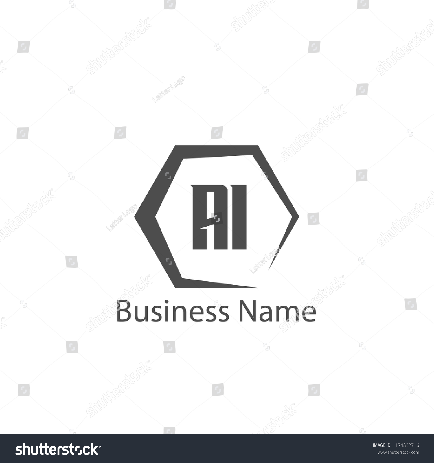 Initial Letter Ai Logo Template Design Stock Vector (Royalty Free ...
