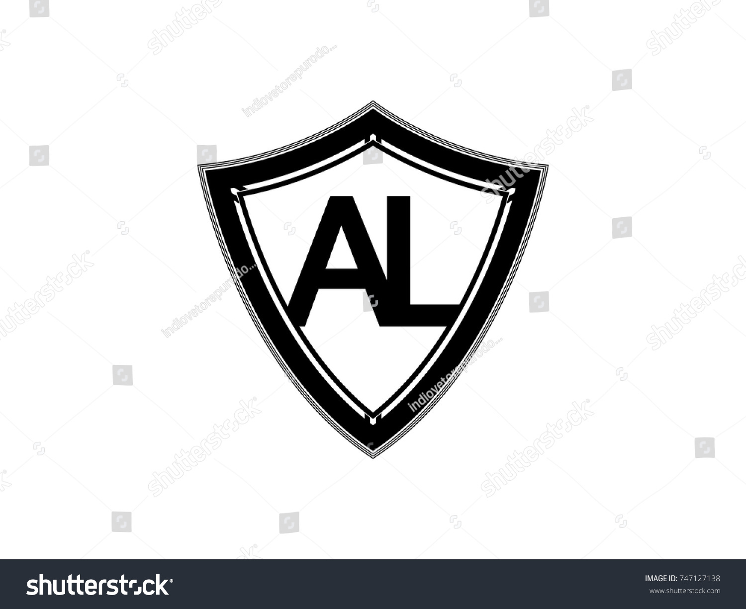 Initial Letter Al Shield Logo Black: เวกเตอร์สต็อก (ปลอดค่าลิขสิทธิ์ ...