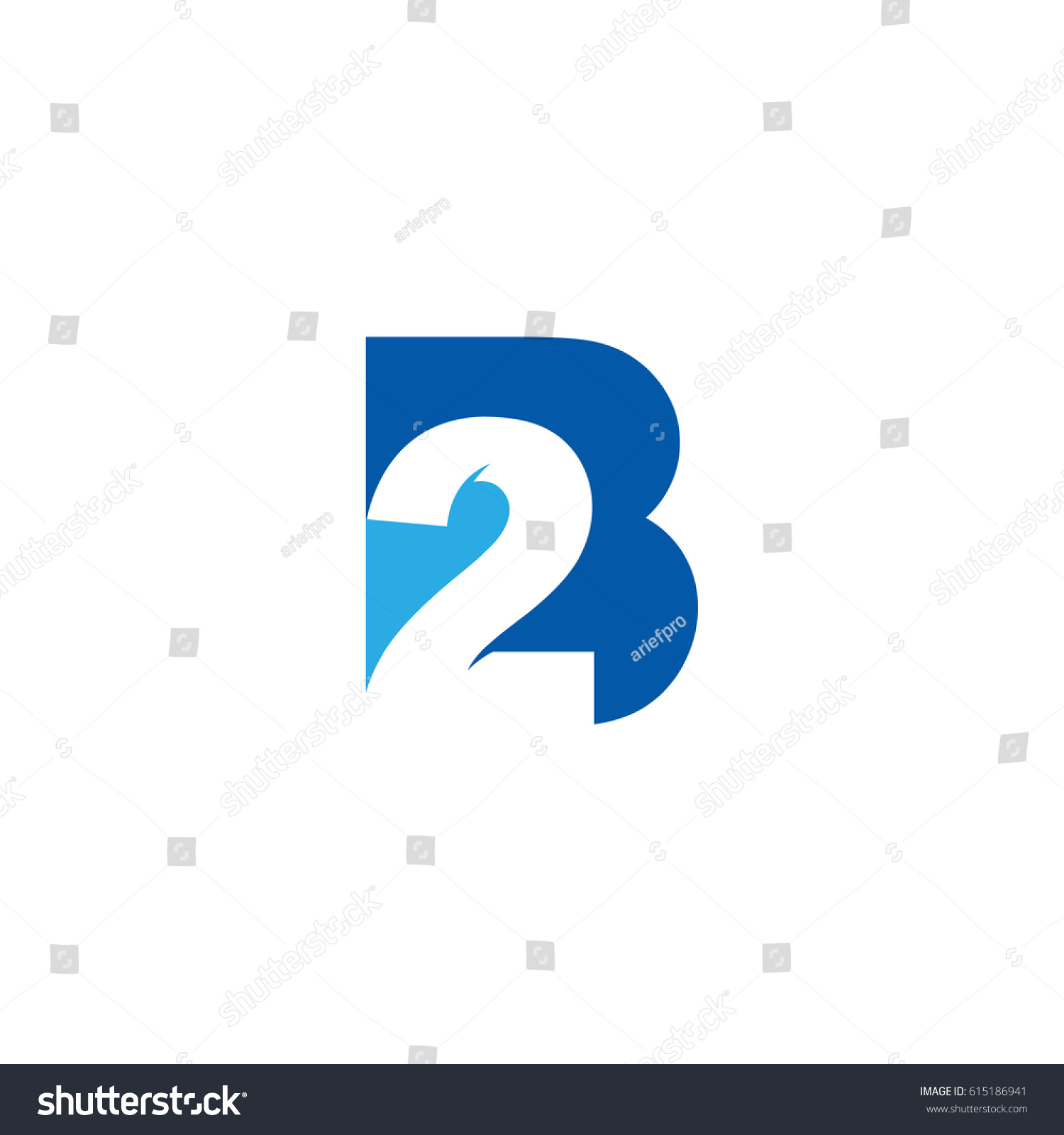 Initial Letter Number Logo B 2: vector de stock (libre de regalías ... Initial Letter Number Logo B 2: vector de stock (libre de regalías ...