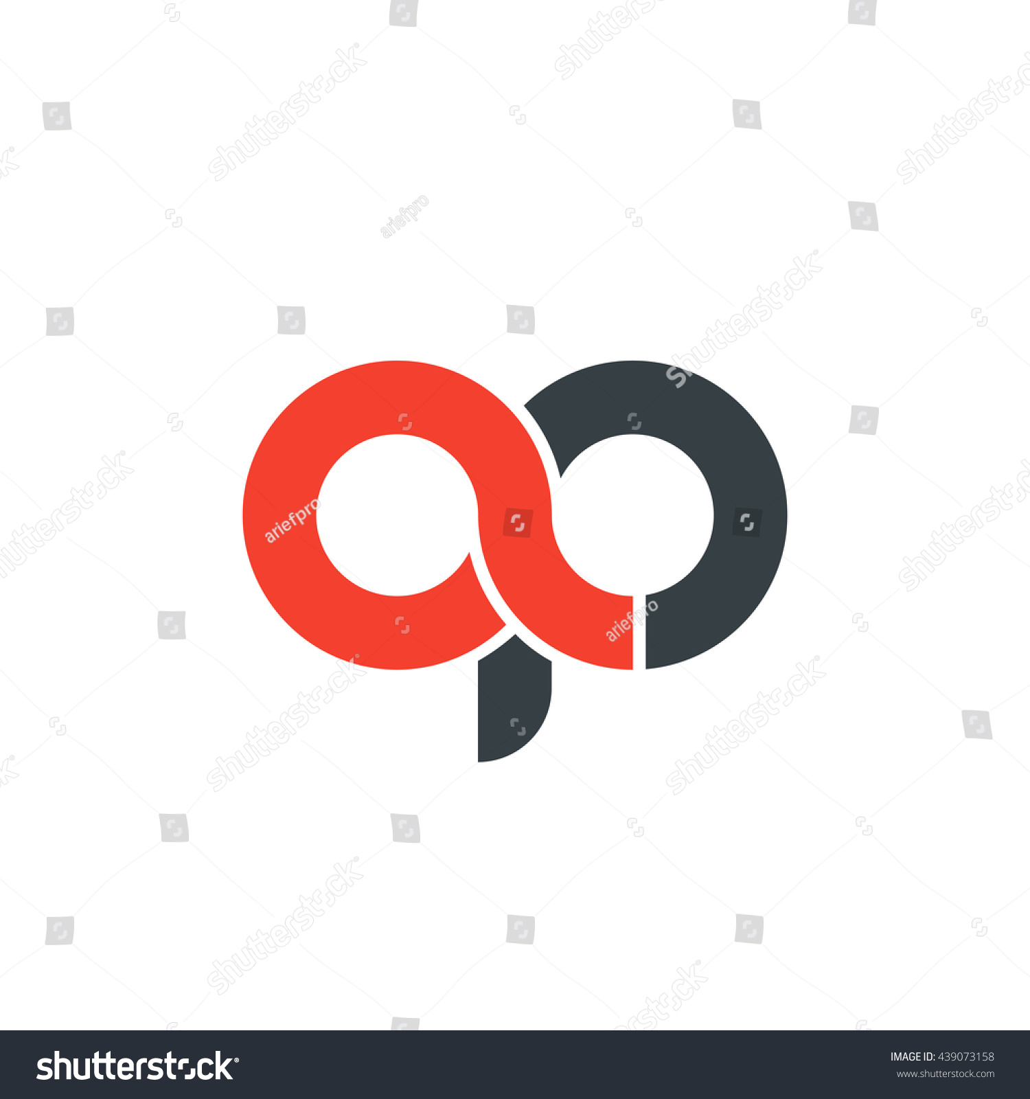 Initial Letter Ap Linked Round Lowercase Stock Vector (Royalty Free ...