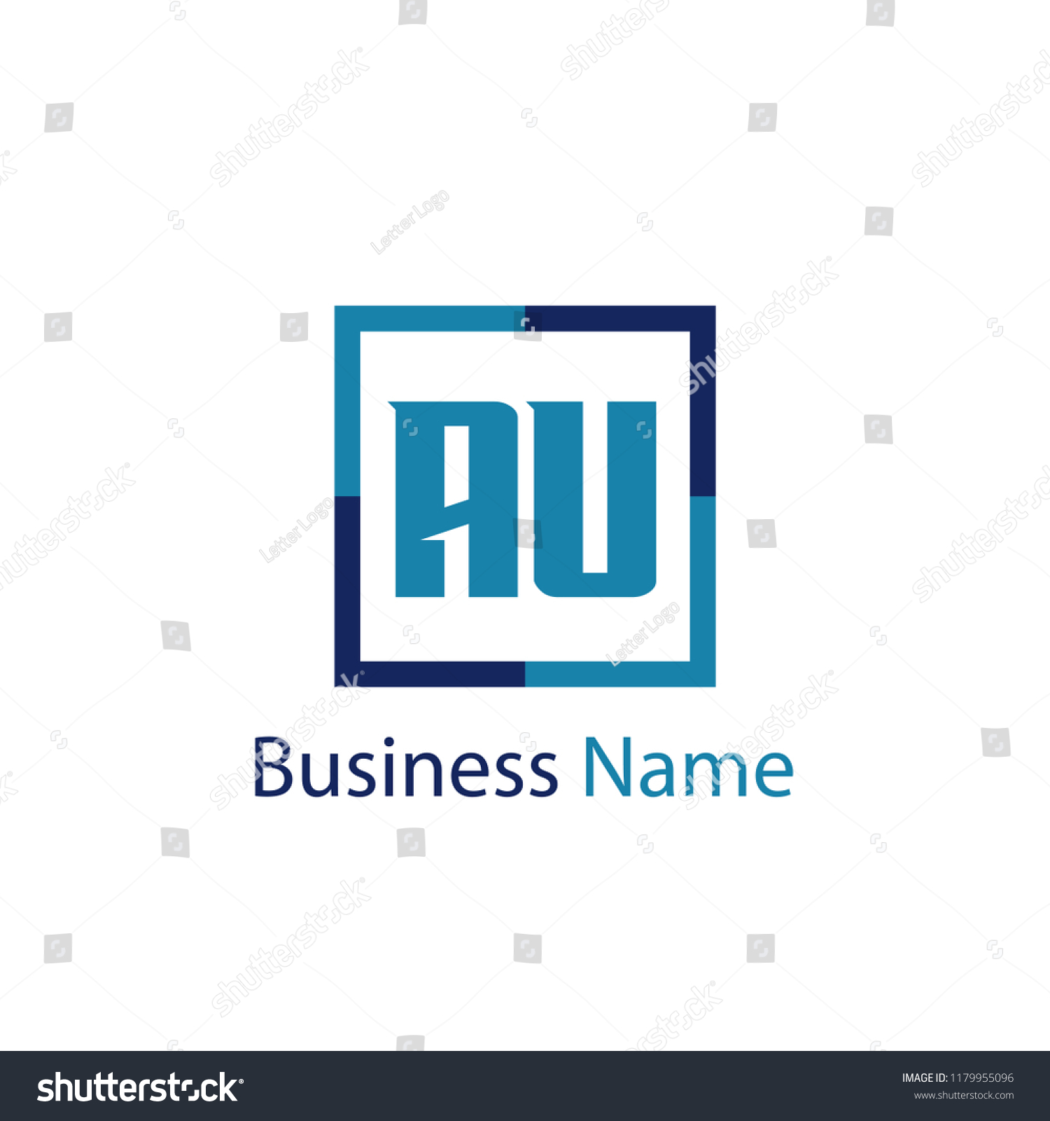 Initial Letter Au Logo Template Design Stock Vector (Royalty Free ...