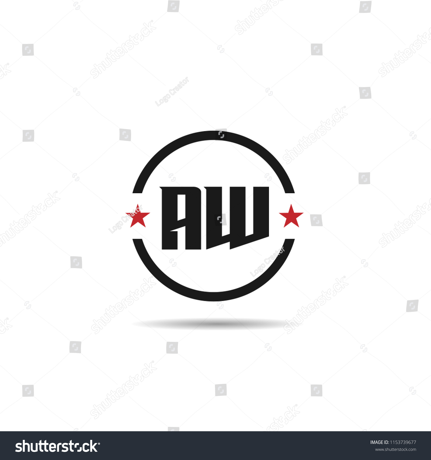 Initial Letter Aw Logo Template Design Stock Vector (Royalty Free ...