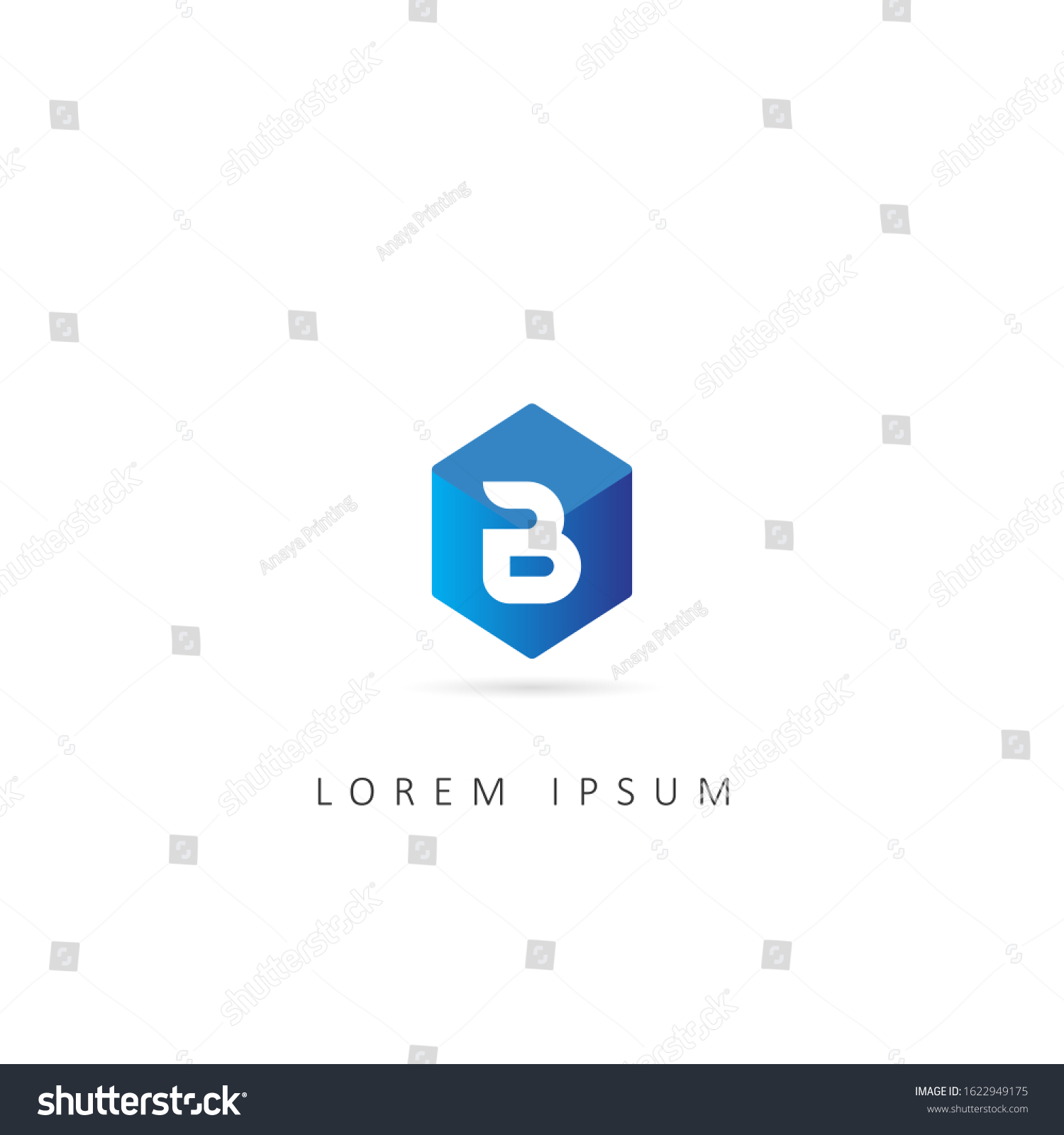 Initial Letter B Logo Box Element: vector de stock (libre de regalías ...