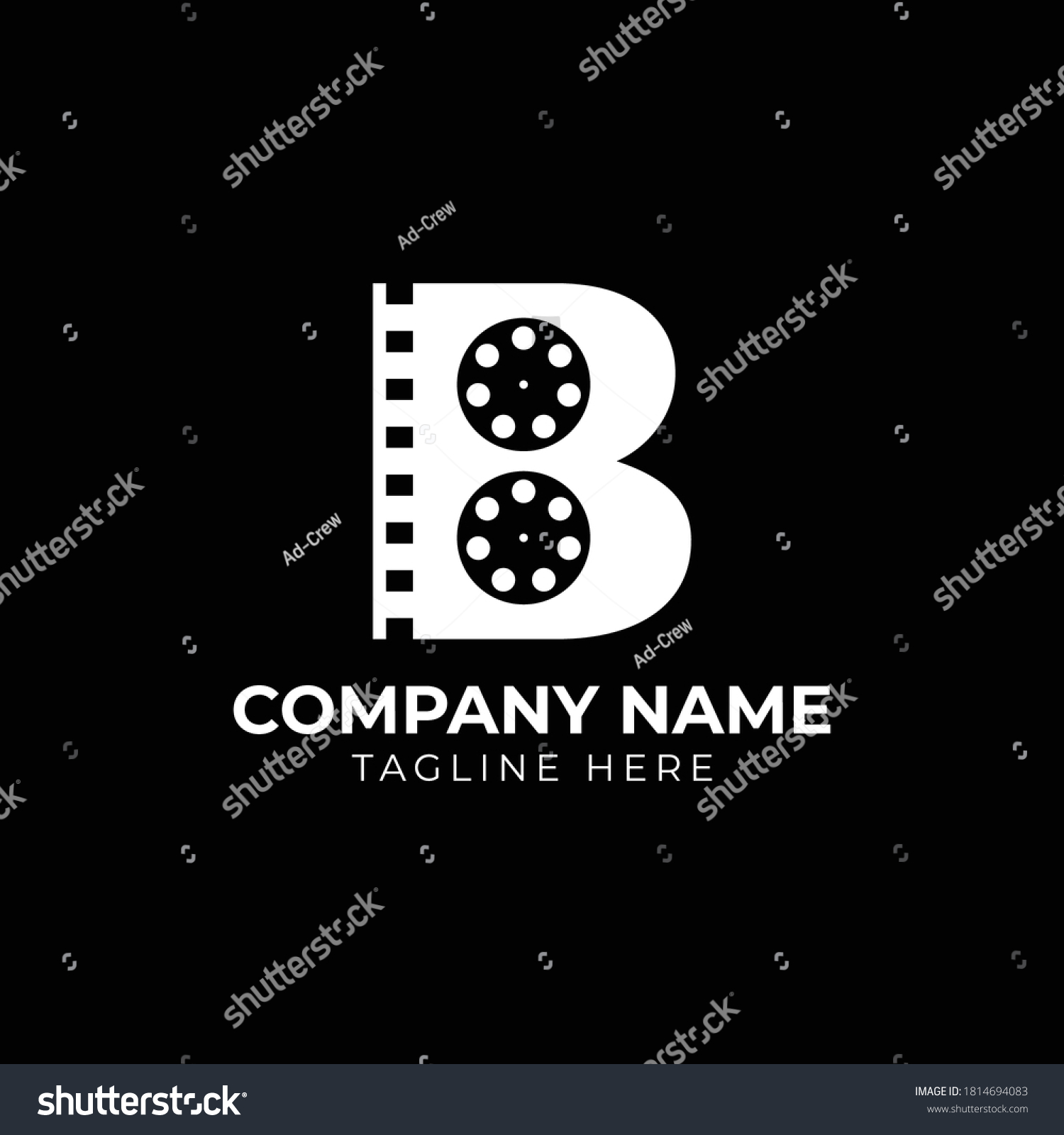 Initial Letter B Roll Films Logo Stock Vector (Royalty Free) 1814694083