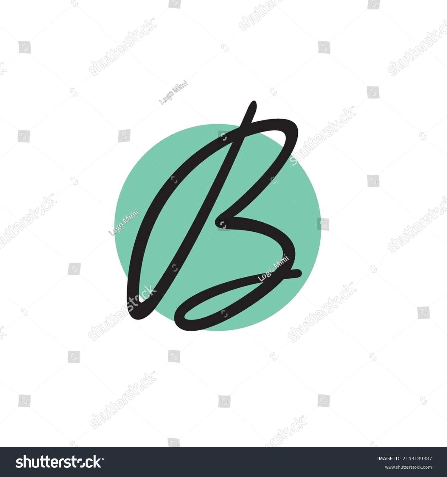 Initial Letter B Signature Logo Design Stock Vector (Royalty Free ...