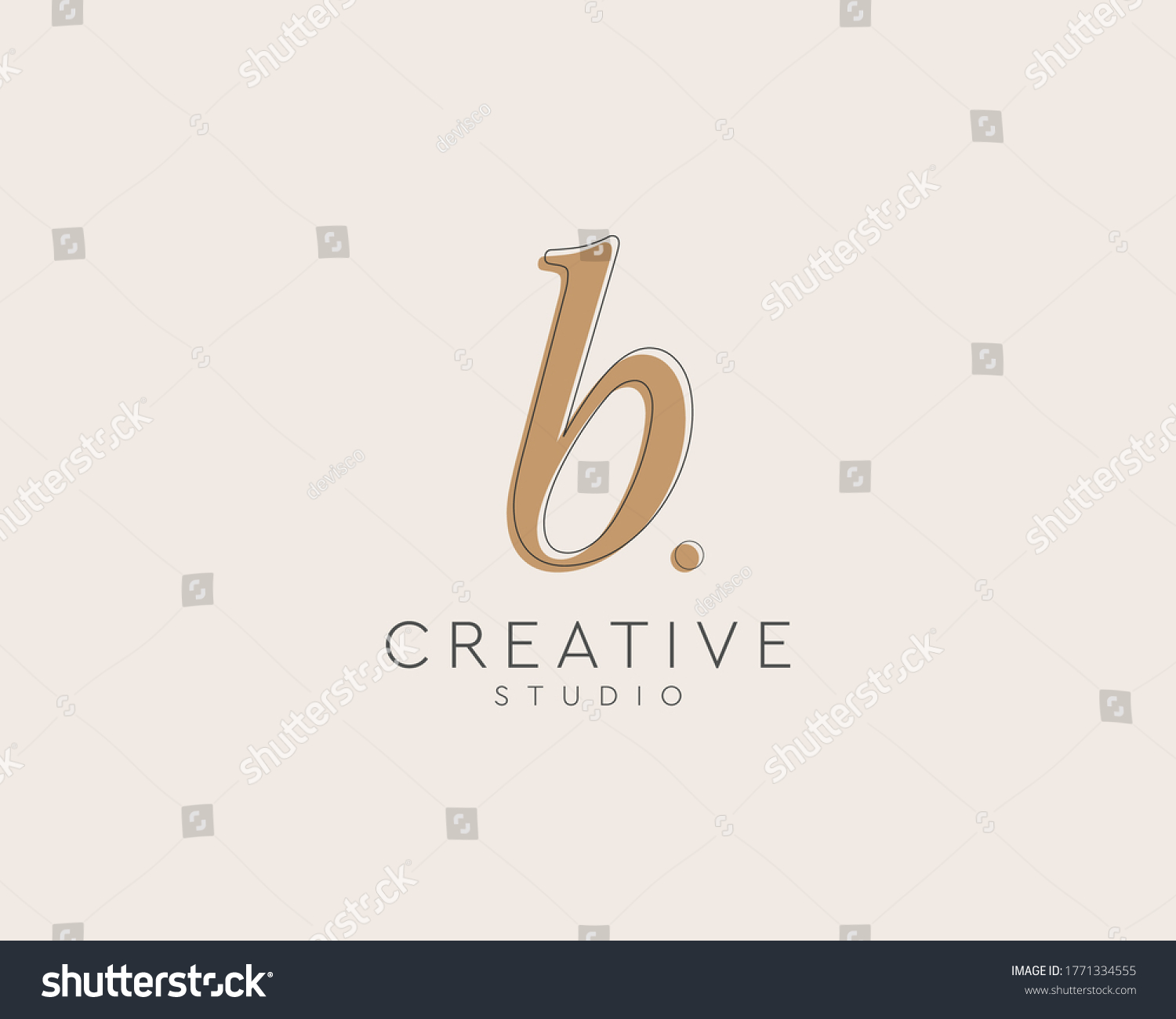 Initial Letter B Watermark Logo Design Stock Vector (Royalty Free ...