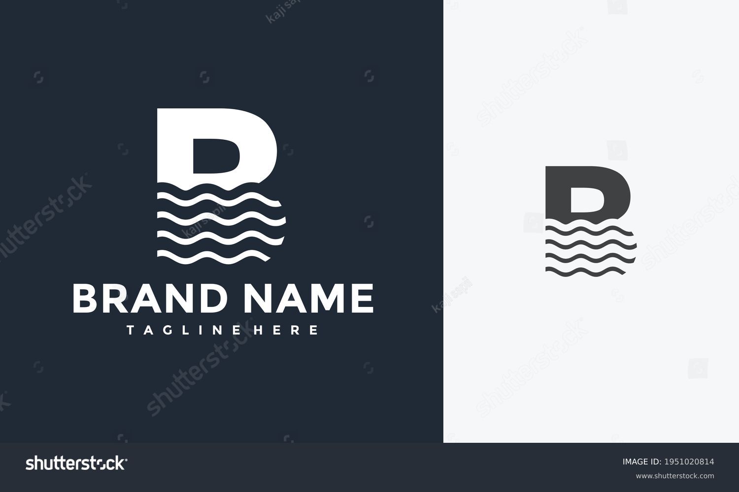 Initial Letter B Wave Logo Stock Vector (Royalty Free) 1951020814 ...