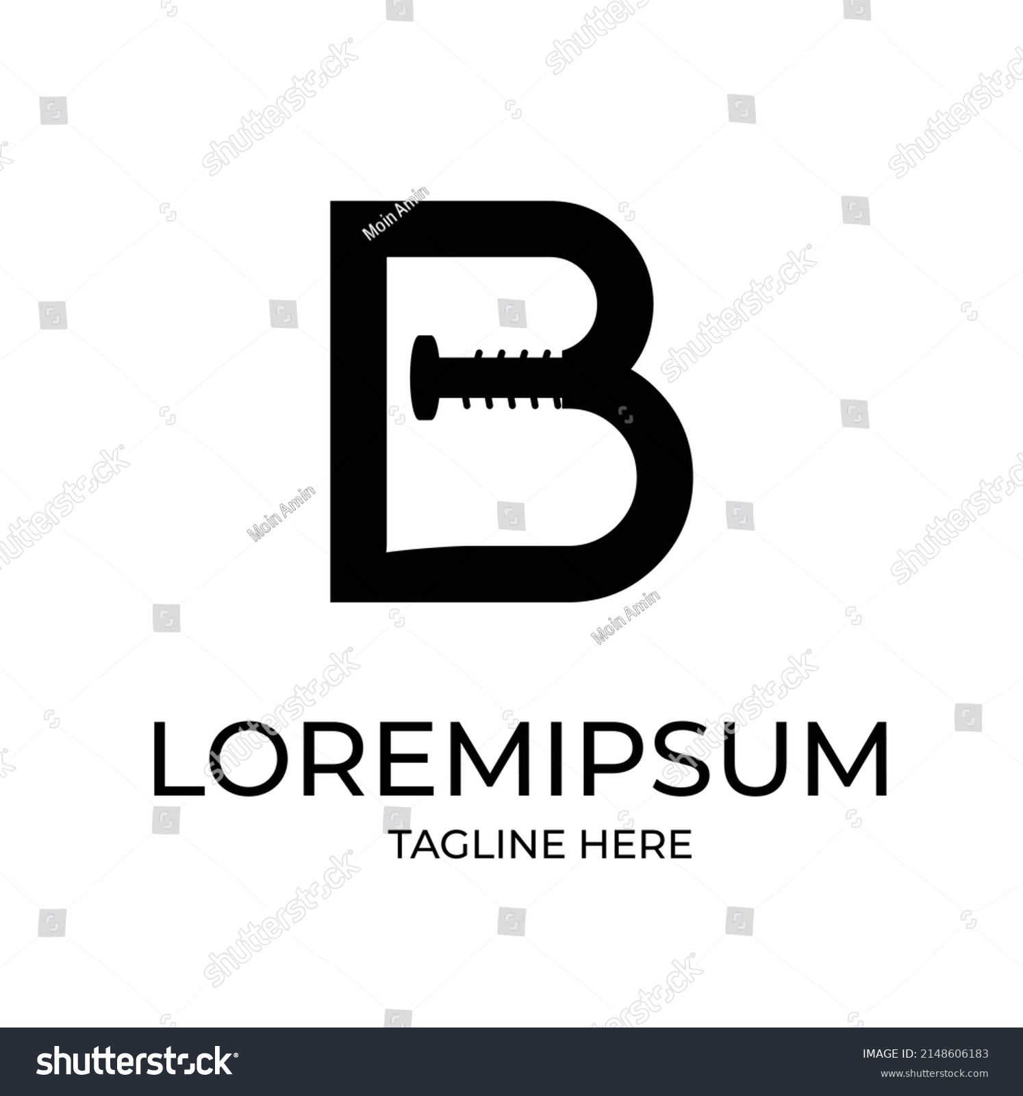 Initial Letter B Screw Nail Vector Stock Vector (Royalty Free ...