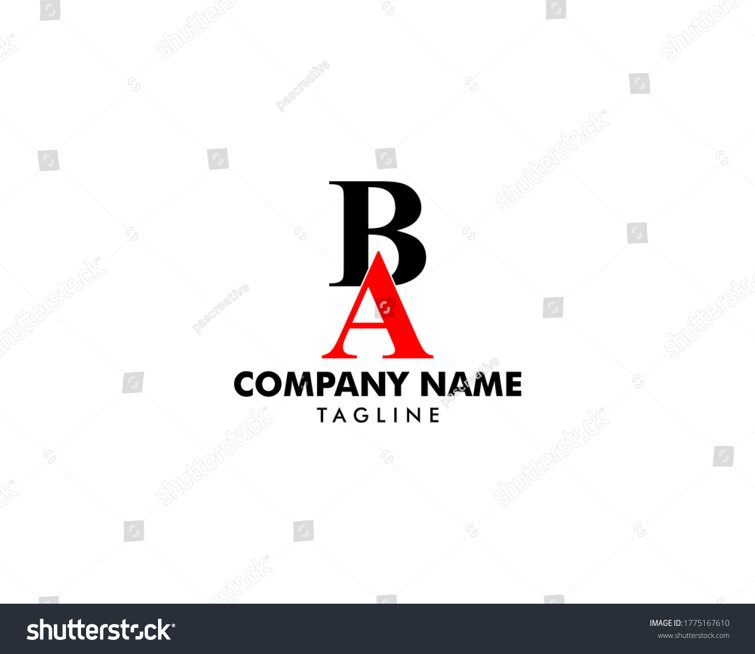 Initial Letter Ba Logo Template Design Stock Vector (Royalty Free ...