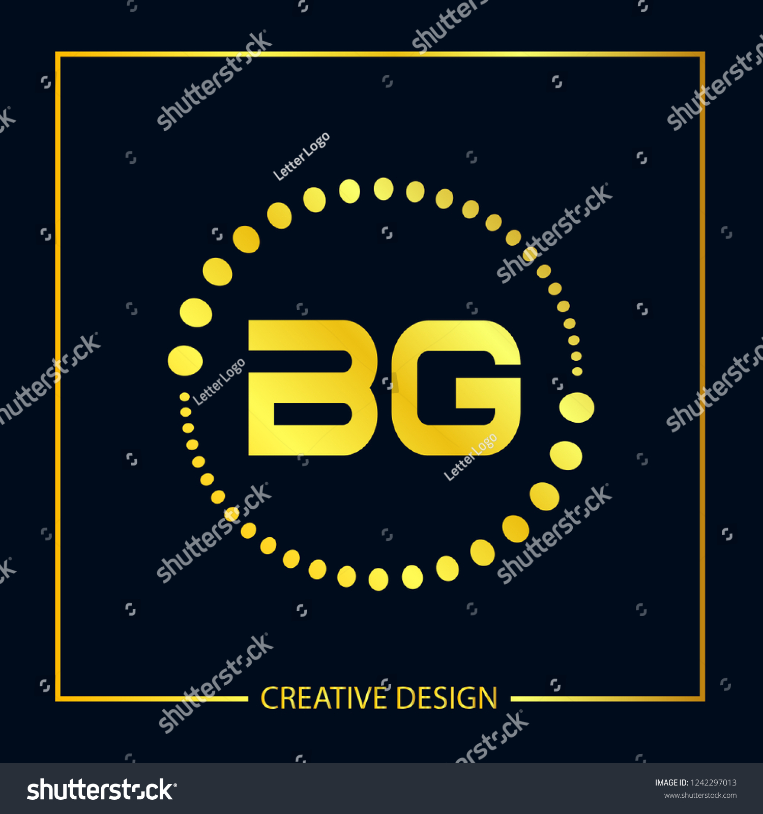 Initial Letter Bg Logo Template Design Stock Vector (Royalty Free ...
