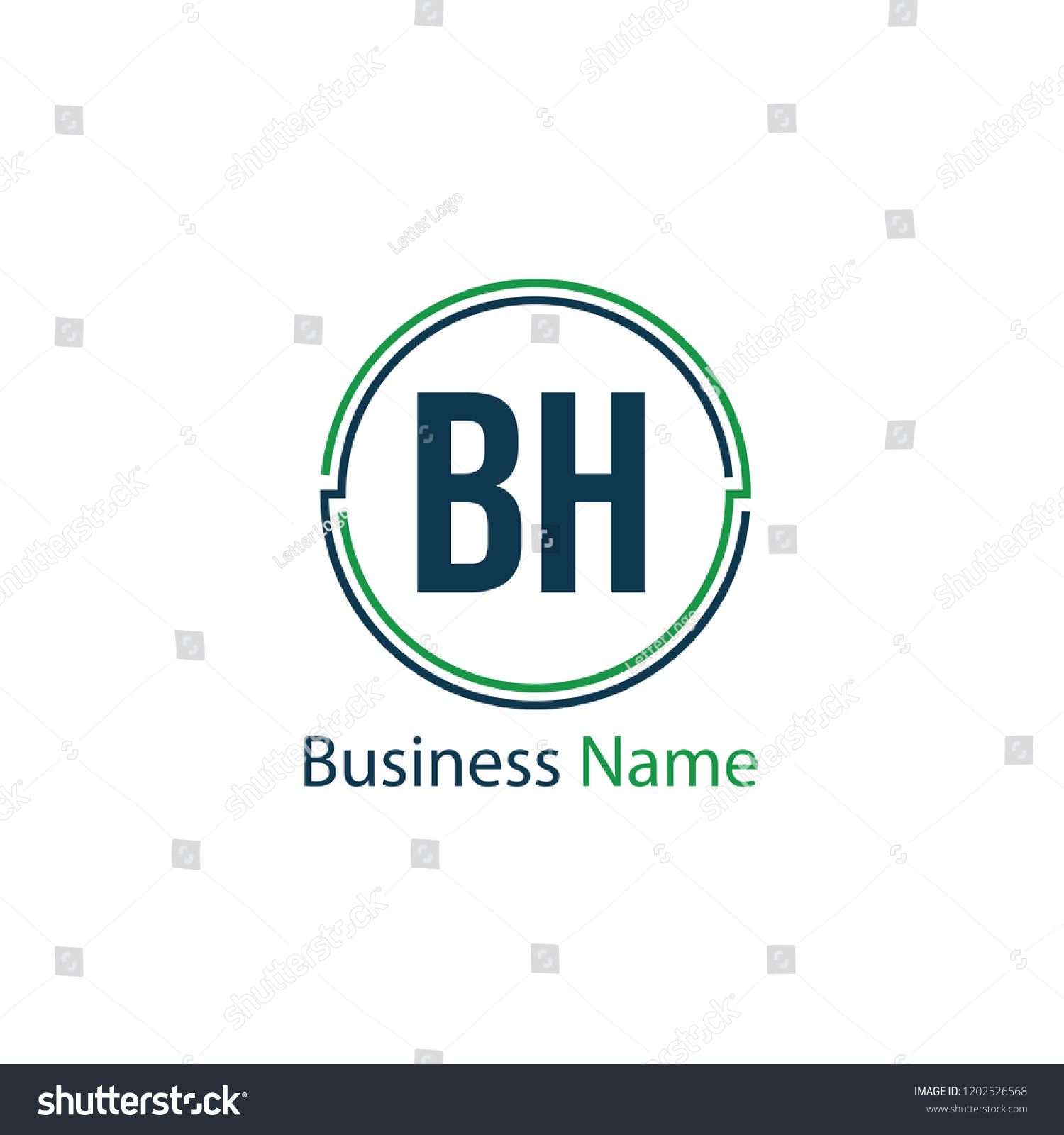 Initial Letter Bh Logo Template Design Stock Vector (Royalty Free ...