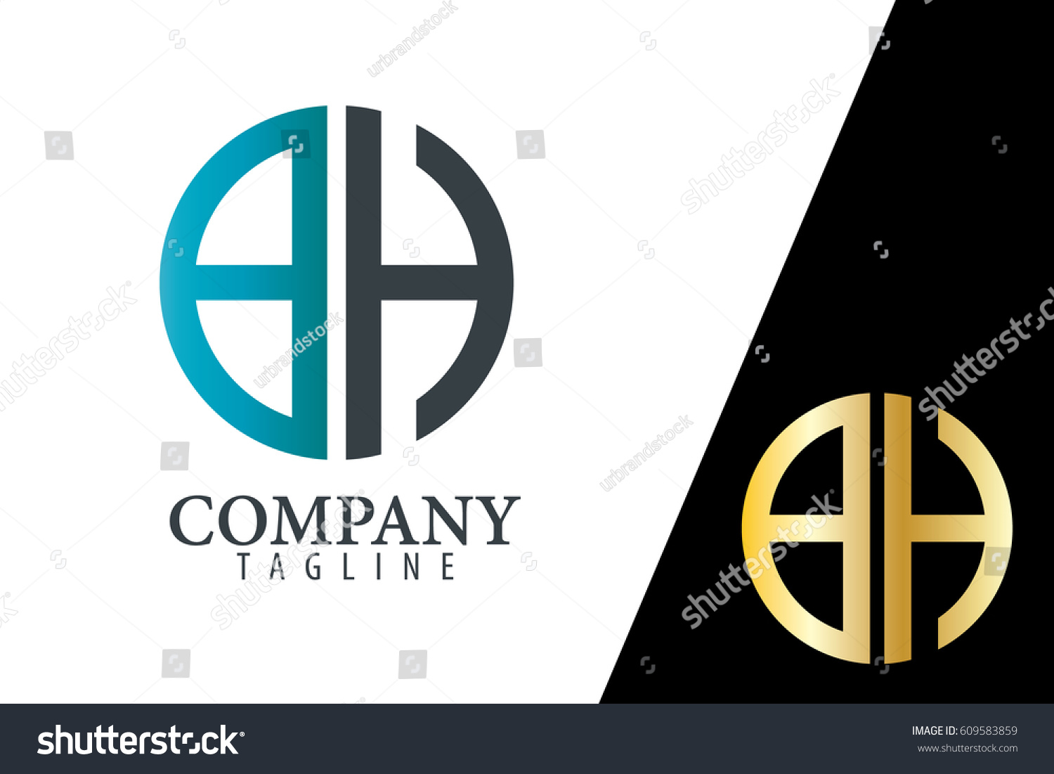 Initial Letter Bh Linked Circle Logo Stock Vector (Royalty Free ...