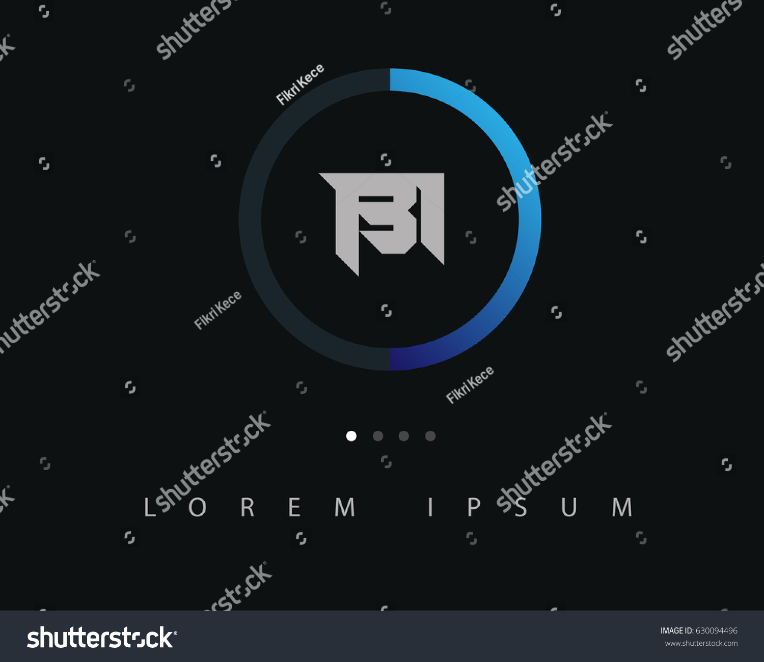 Initial Letter Bi Logo Design Blue Stock Vector (Royalty Free ...