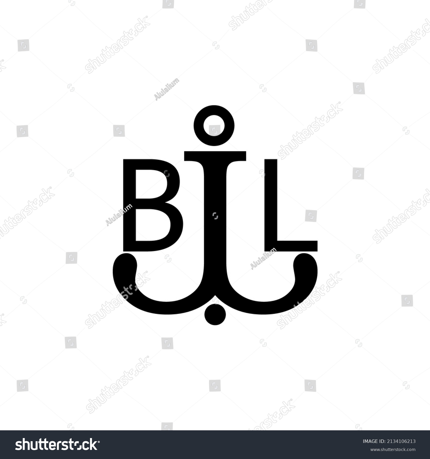 Initial Letter Bl Anchor Simple Logo Stock Vector (Royalty Free ...