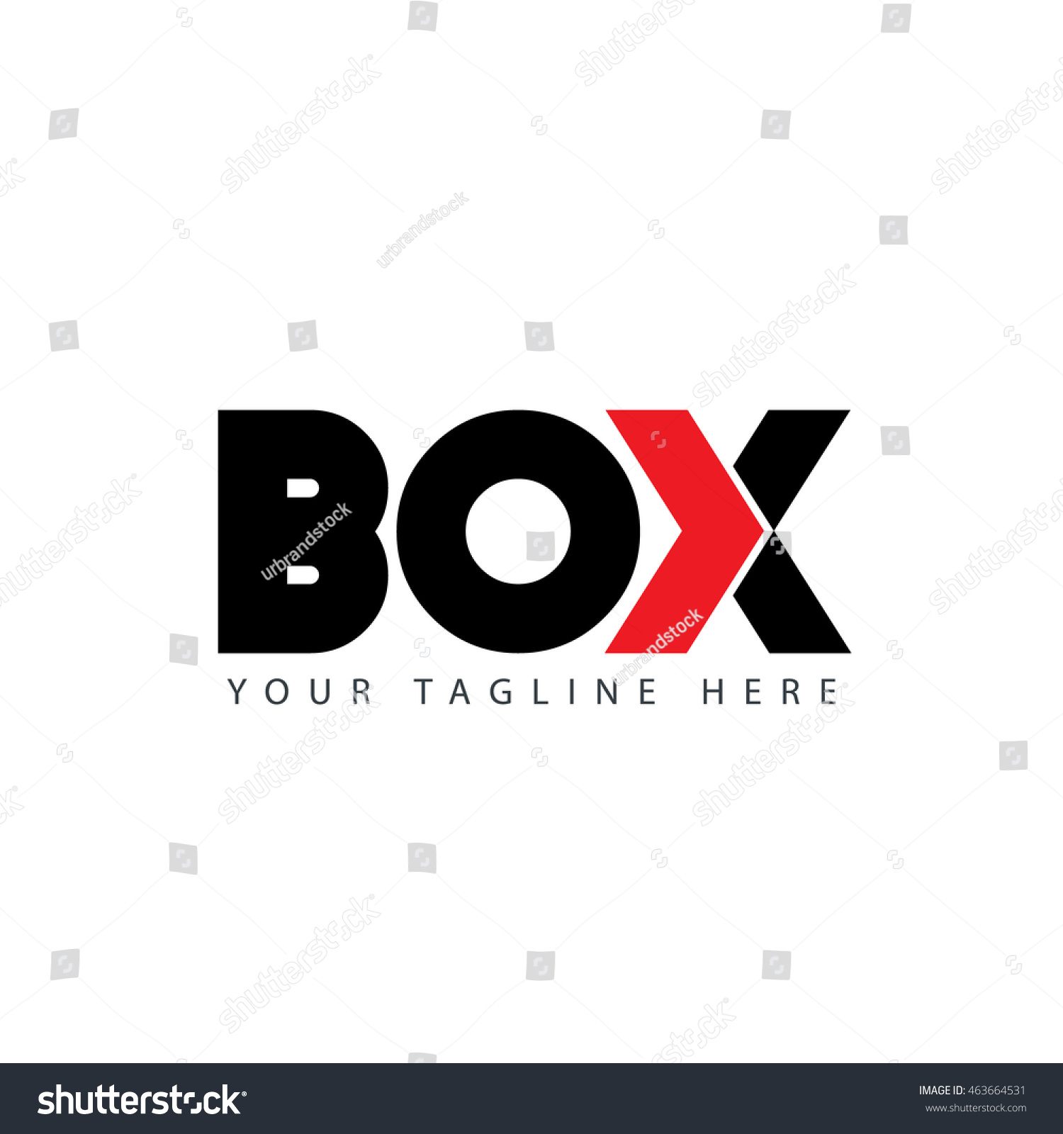 Initial Letter Box Design Logo Red Stock Vector (Royalty Free) 463664531