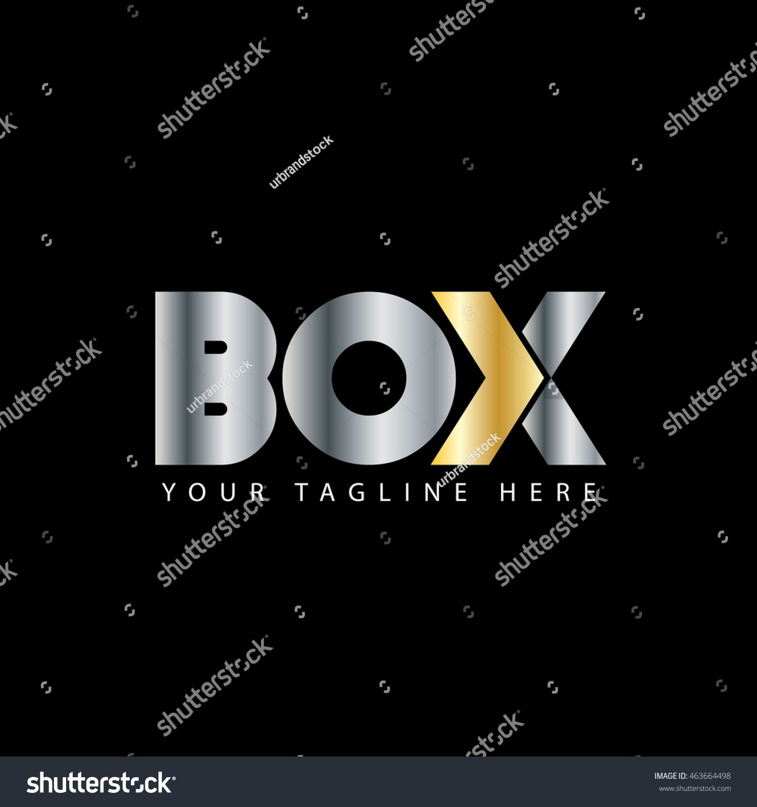 Initial Letter Box Design Logo Silver Stock Vector (Royalty Free) 463664498