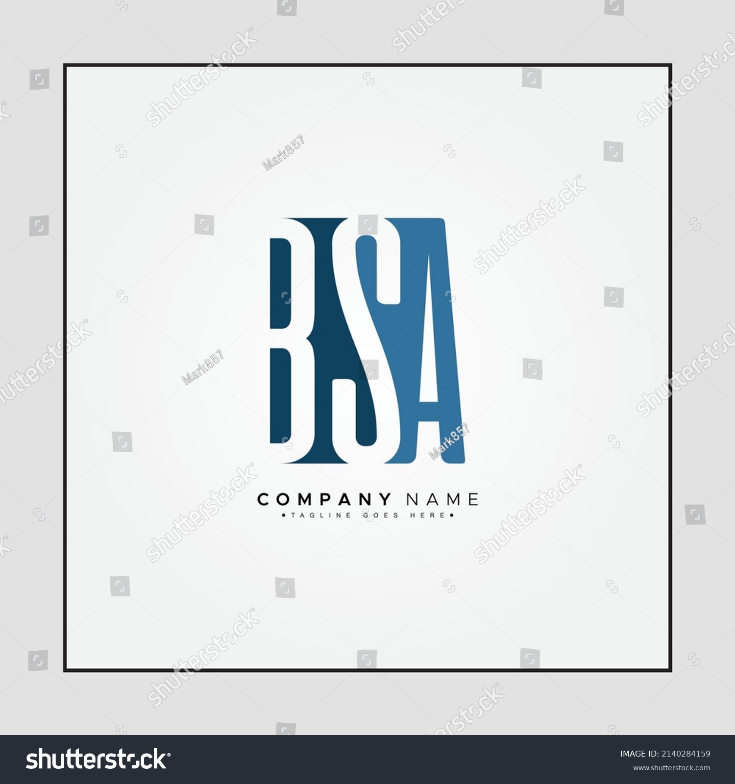 Initial Letter Bsa Logo Simple Monogram Stock Vector (Royalty Free ...