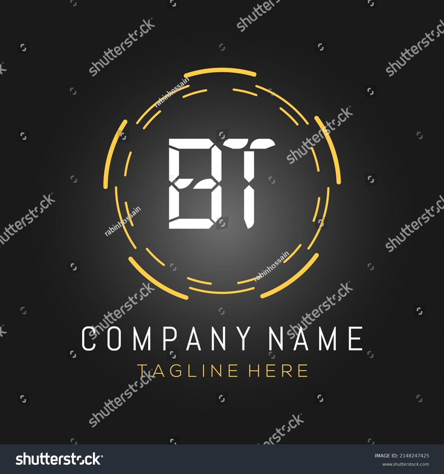 Initial Letter Bt Logo Creative Typography Stock Vector (Royalty Free ...