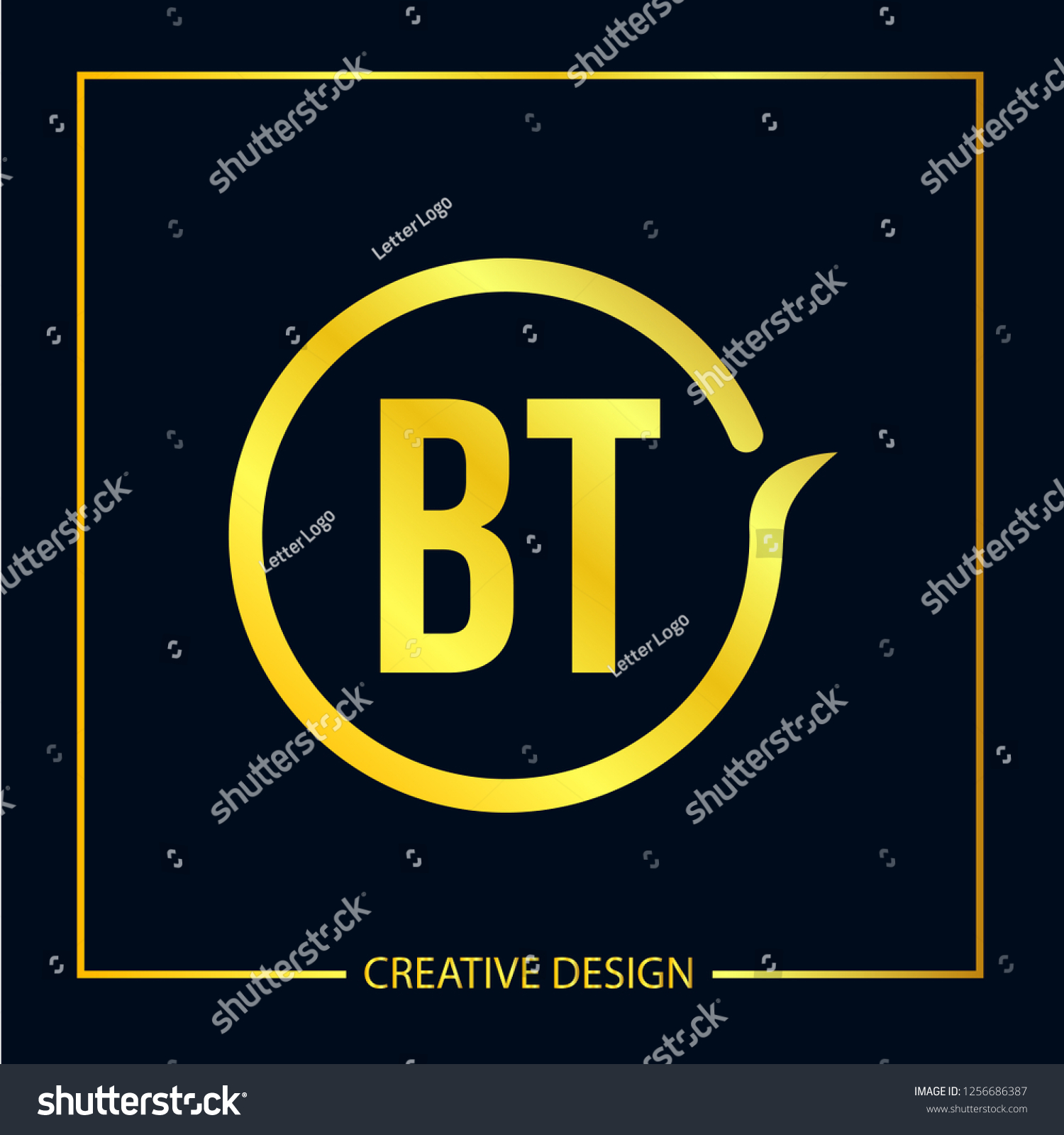 Initial Letter Bt Logo Template Design Stock Vector (Royalty Free ...