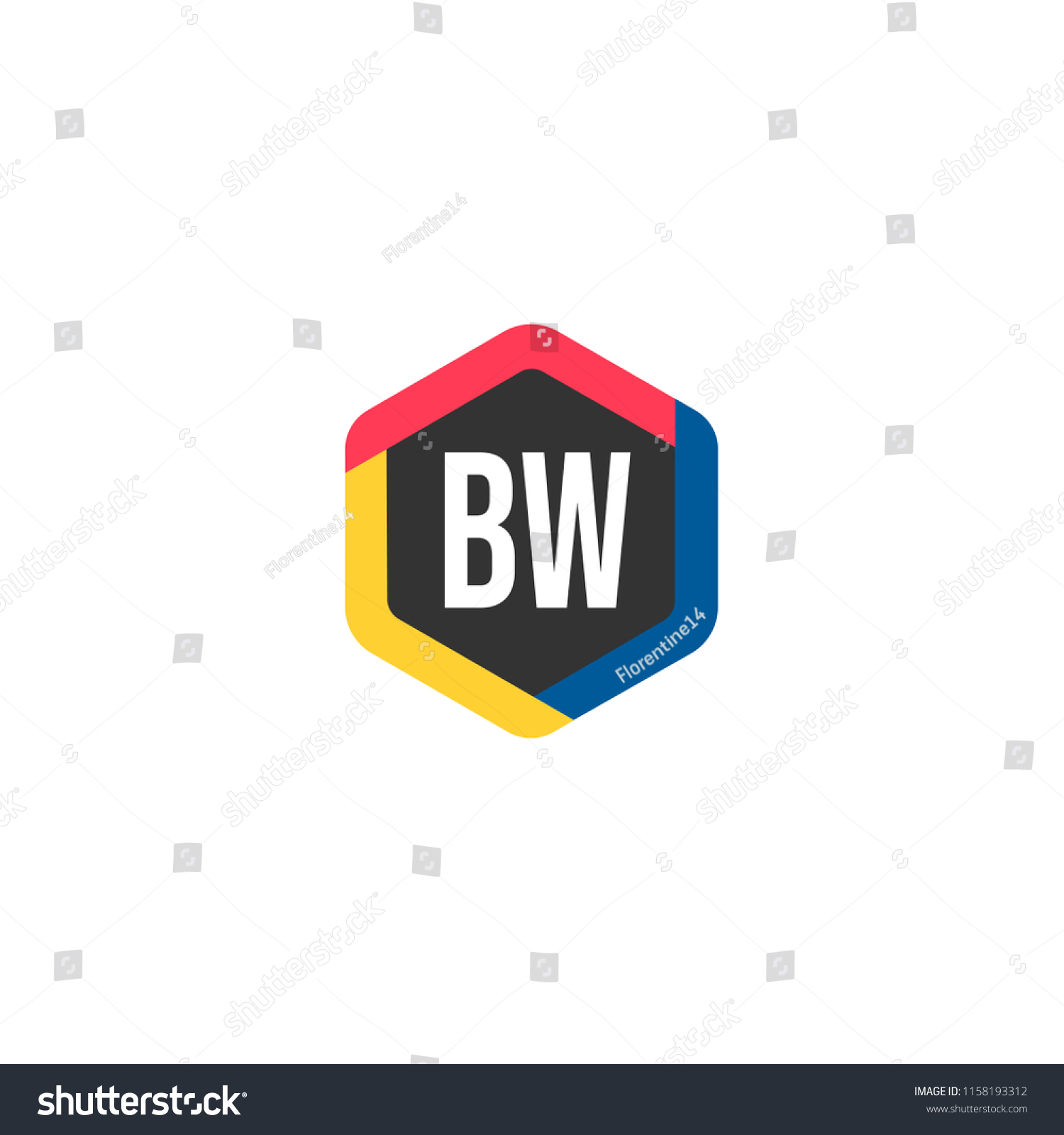 Initial Letter Bw Logo Template Design Stock Vector (Royalty Free ...