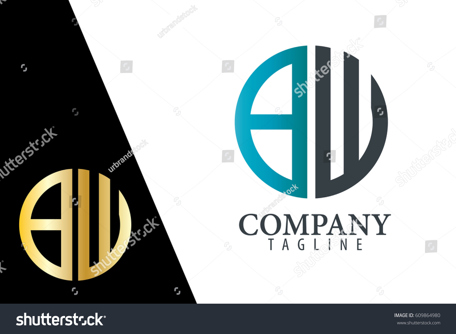 Initial Letter Bw Linked Circle Logo Stock Vector (Royalty Free ...