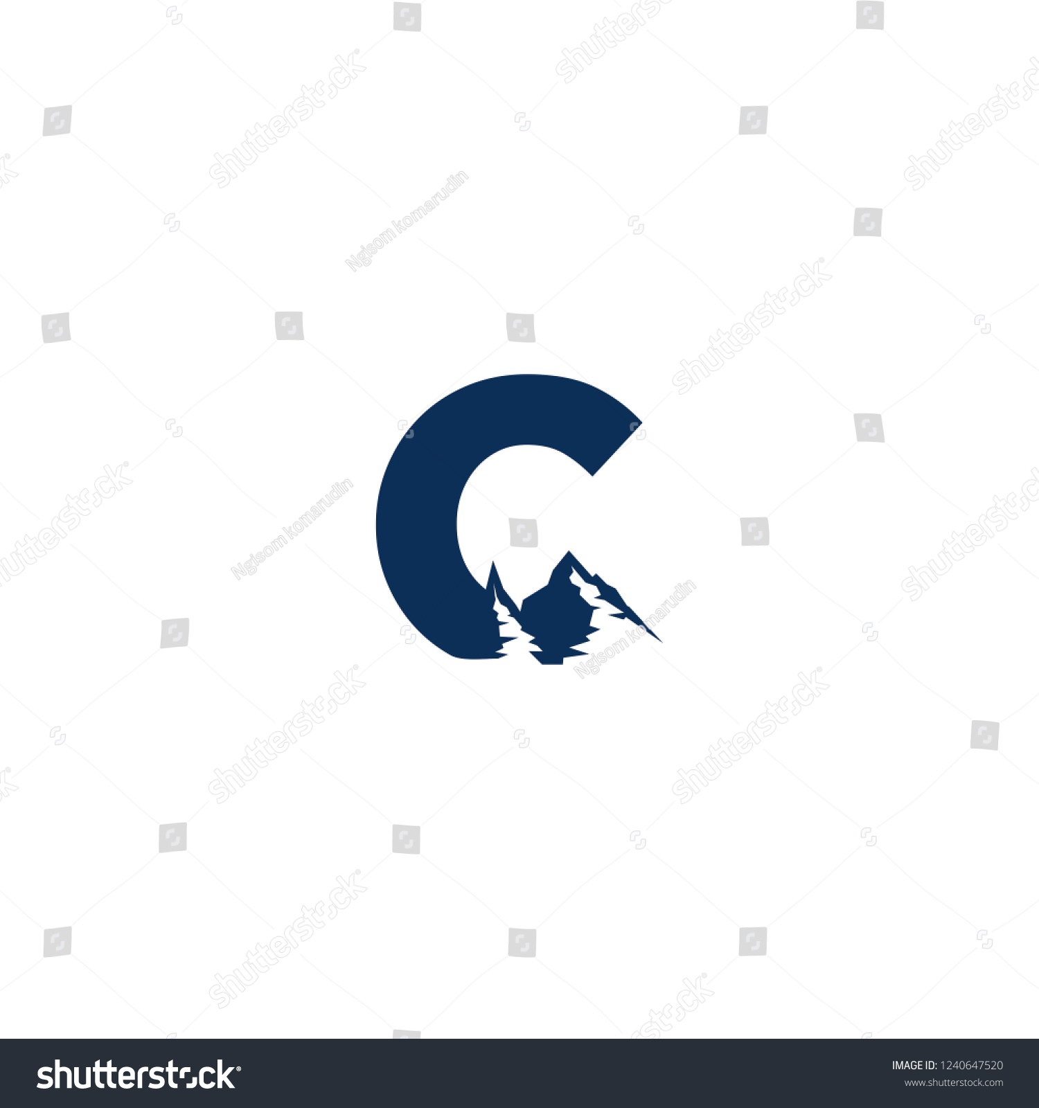Initial Letter C Combine Mountain Logo 库存矢量图（免版税）1240647520 | Shutterstock