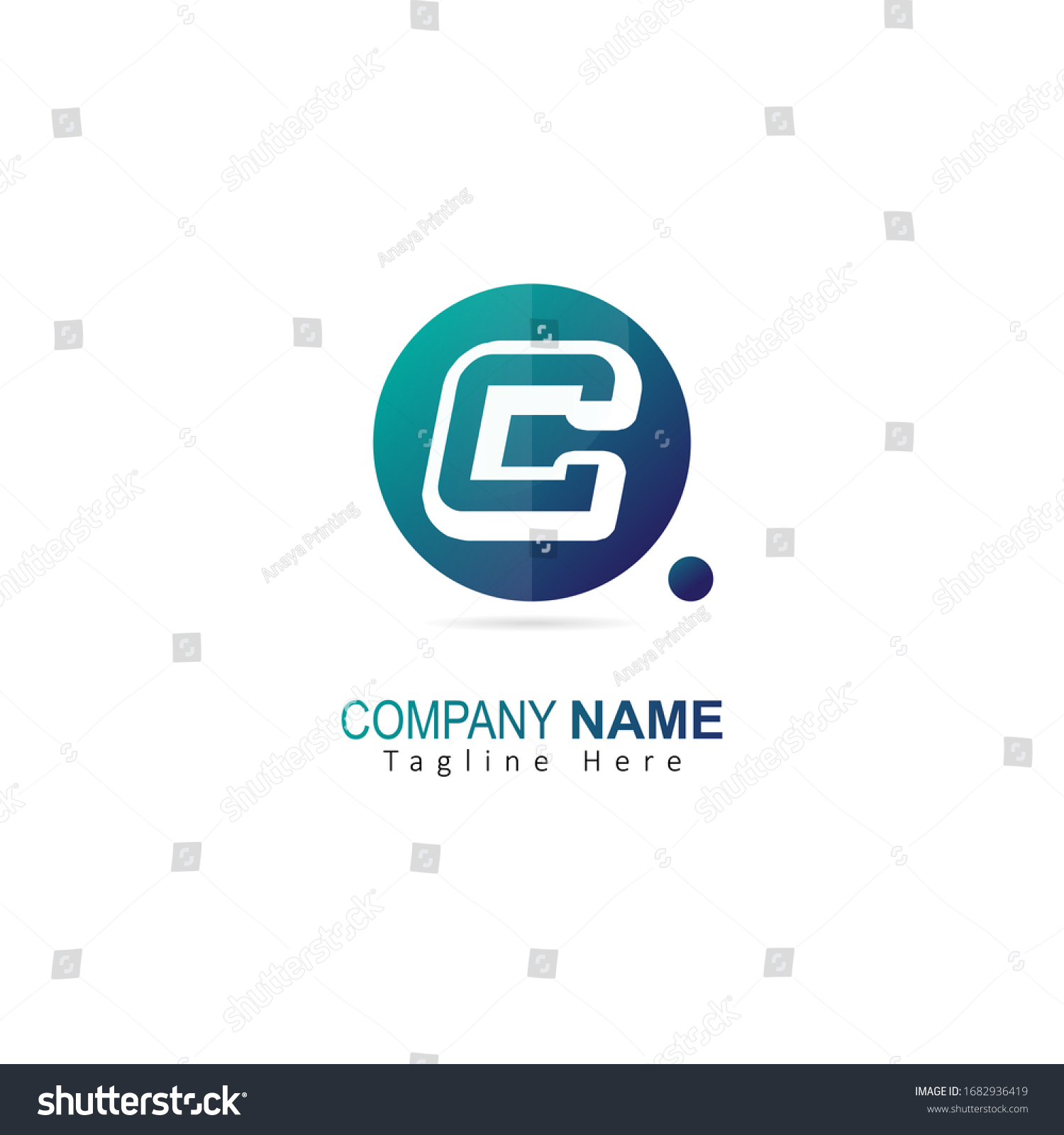 Initial Letter C Logo Circle Dot Stock Vector (Royalty Free) 1682936419 ...