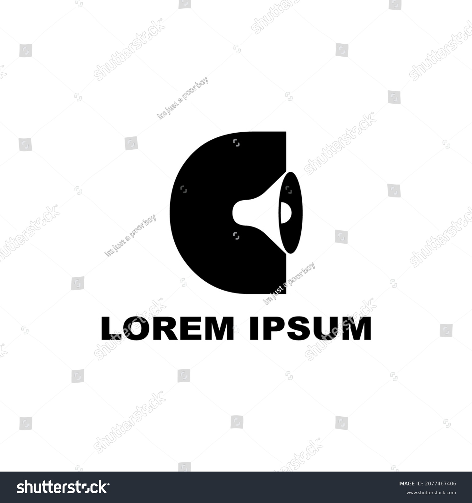 Initial Letter C Microphone Logo Design Stock Vector (Royalty Free ...