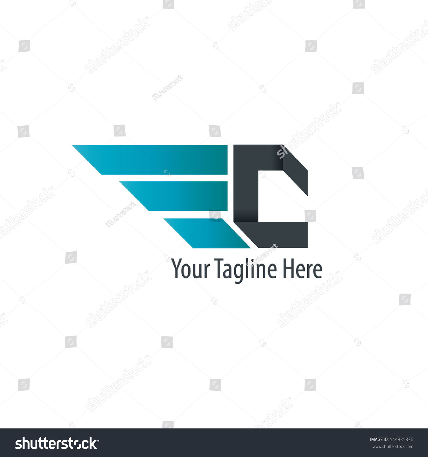 Initial Letter C Wings Design Logo Stock Vector (Royalty Free ...