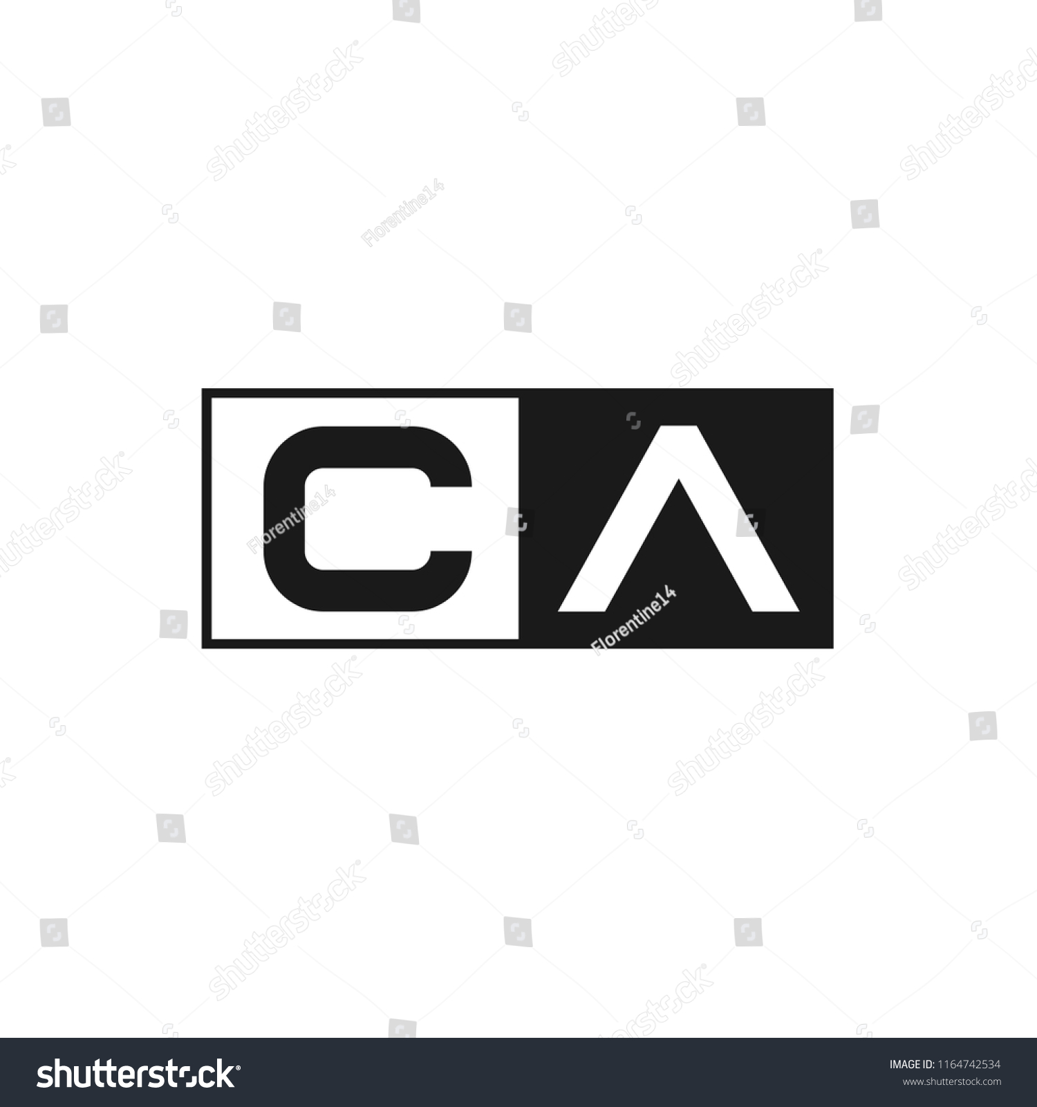 Initial Letter Ca Logo Template Design: vector de stock (libre de ...