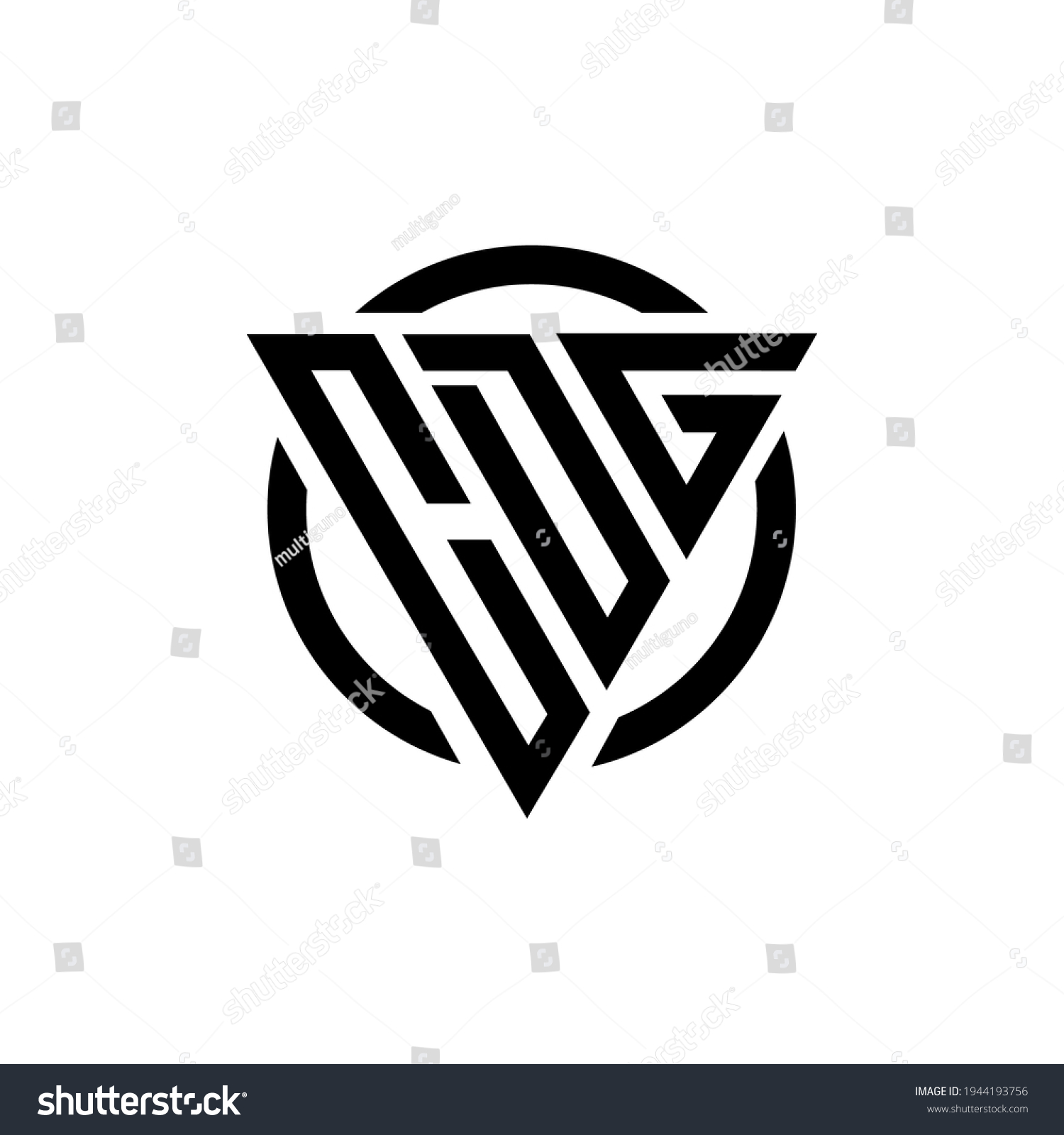 Initial Letter Cdg Triangle Monogram Cool Stock Vector (Royalty Free ...