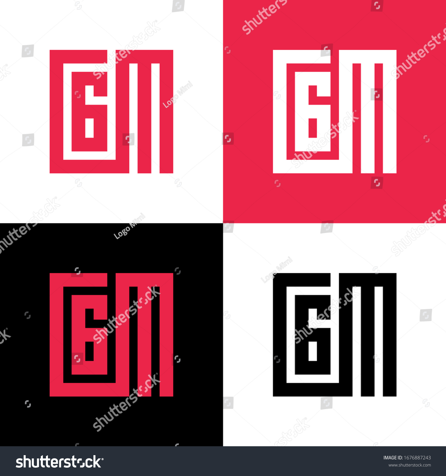 Initial Letter Cgm Logo Template Square Stock Vector (Royalty Free ...