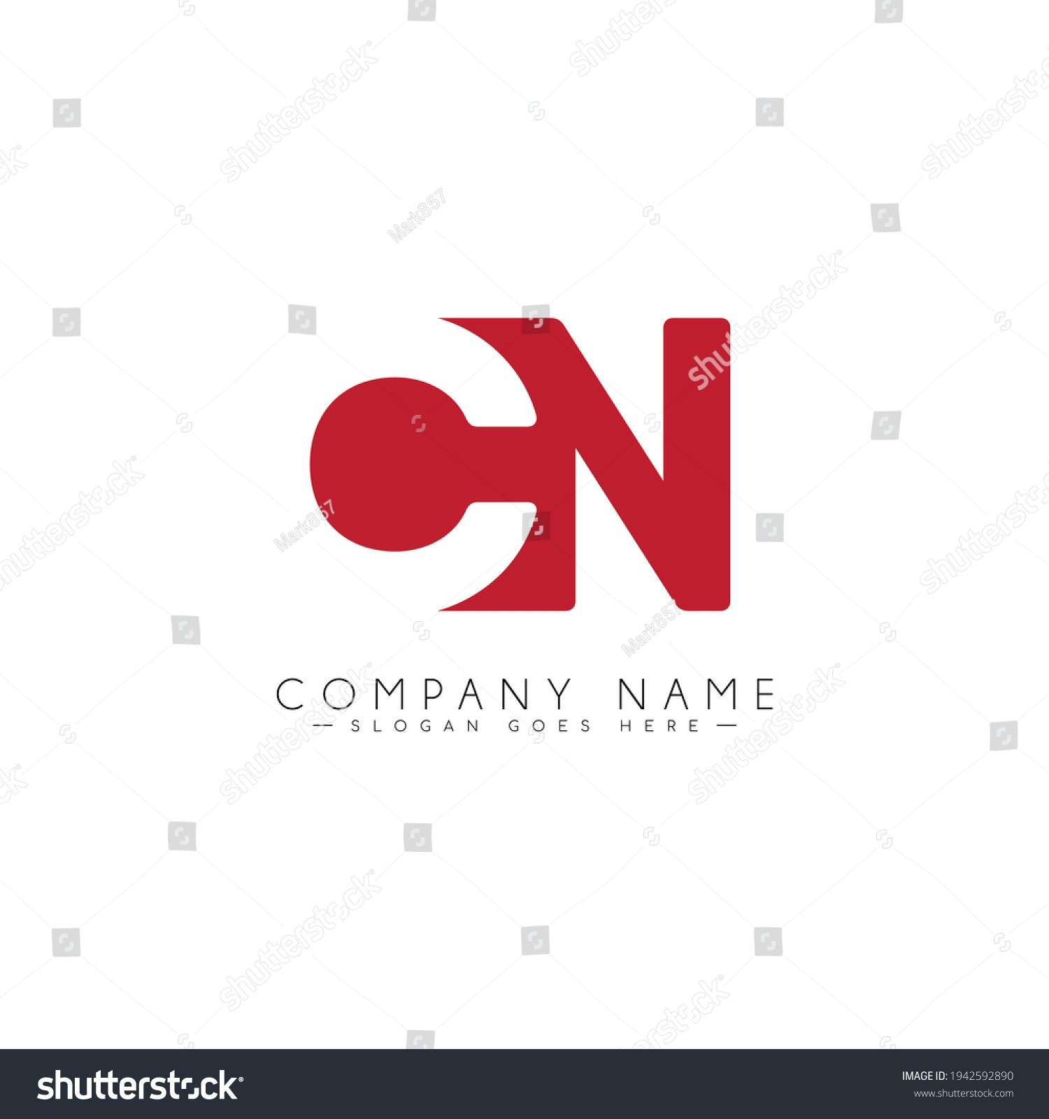 Initial Letter Cn Logo Minimal Vector Stock Vector (Royalty Free ...