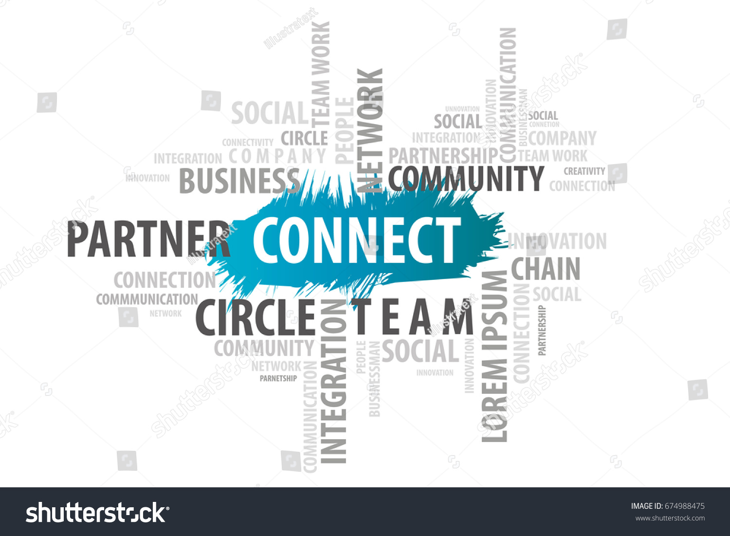 Initial Letter Connect Word Cloud Concept Stock Vector (Royalty Free ...