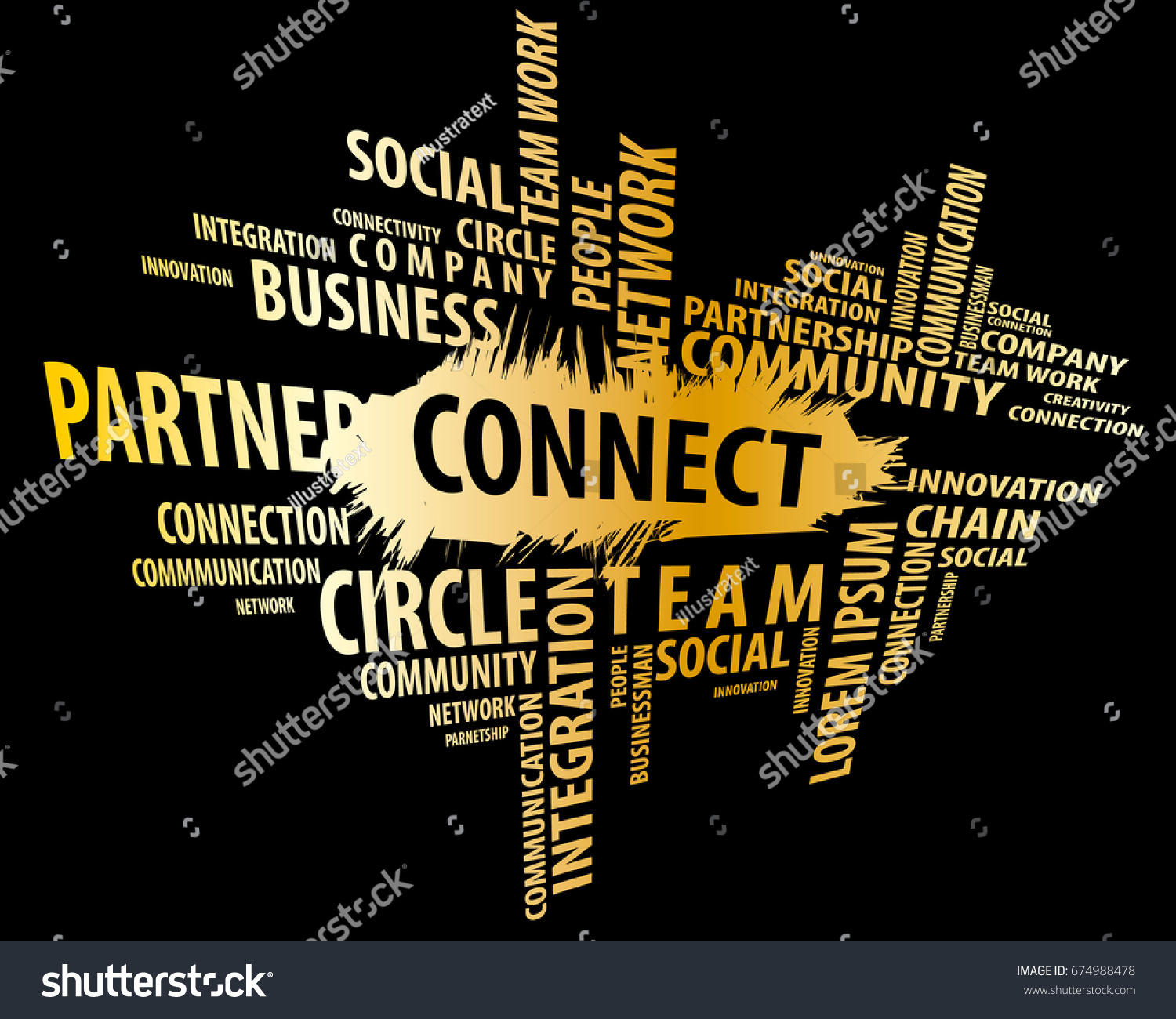 Initial Letter Connect Word Cloud Concept Stock Vector (Royalty Free ...