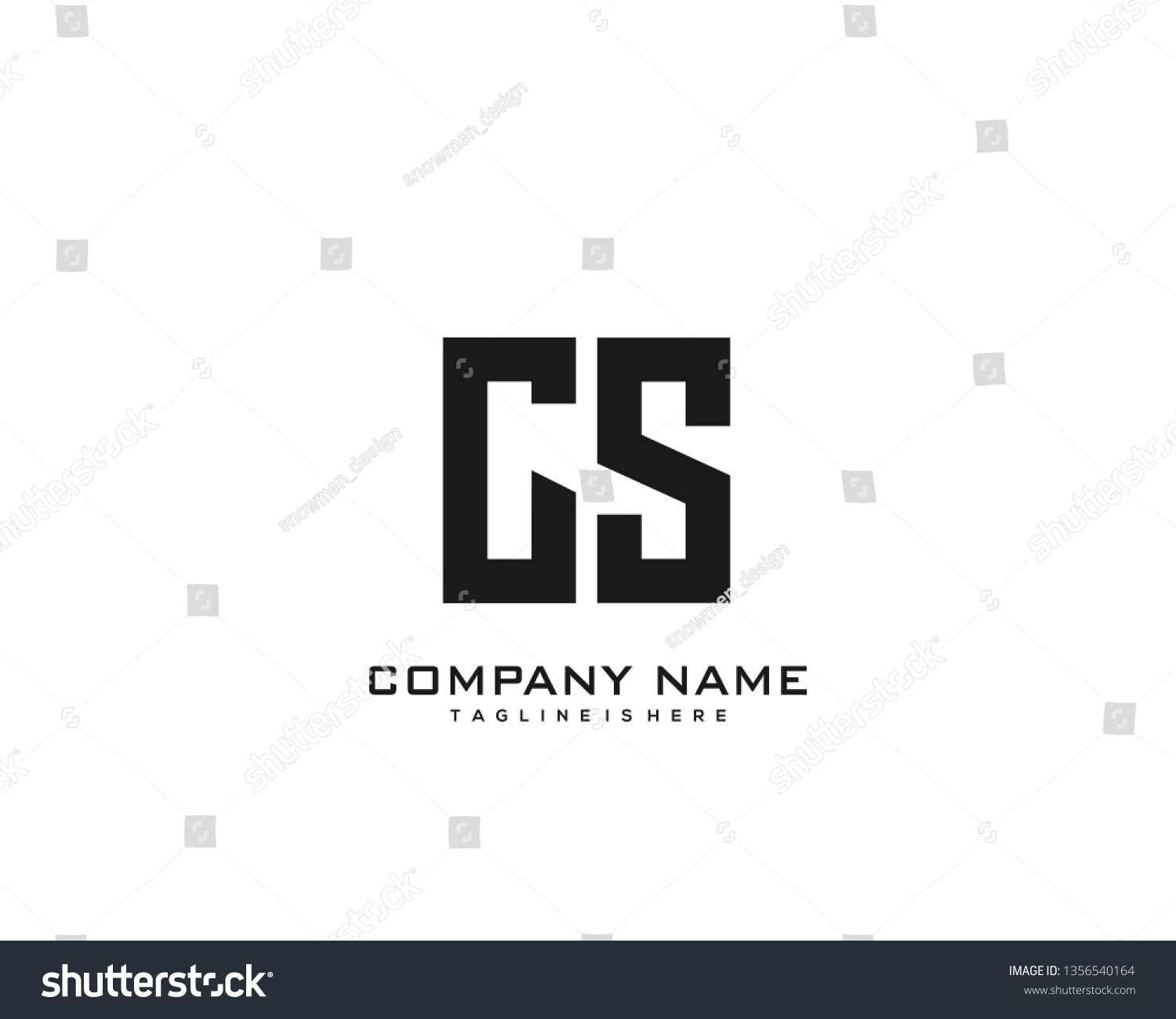 Initial Letter Cs Minimalist Art Logo Stock Vector (Royalty Free ...